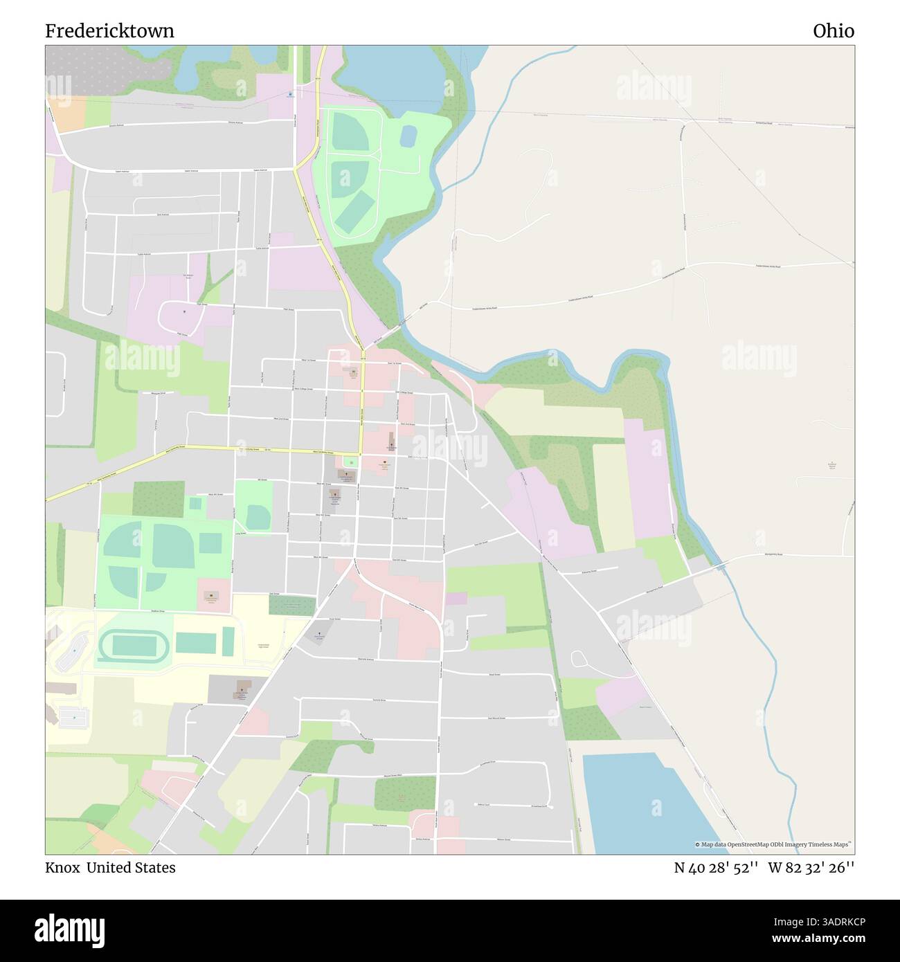 Fredericktown, Knox, USA, Ohio, N 40 28' 52''', W 82 32' 26''', Karte ...