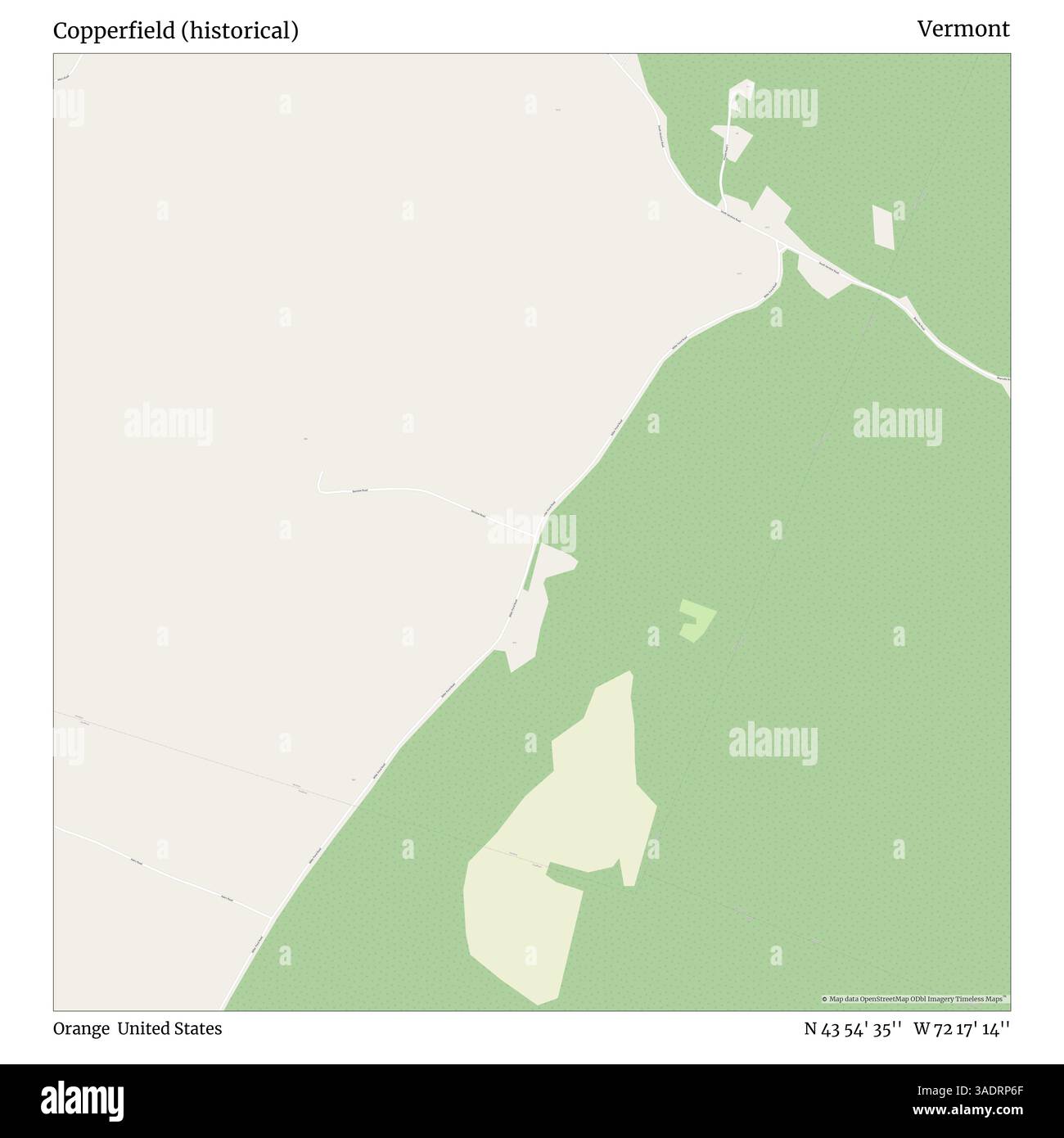Copperfield (historisch), Orange, USA, Vermont, N 43 54' 35'', W 72 17 ...