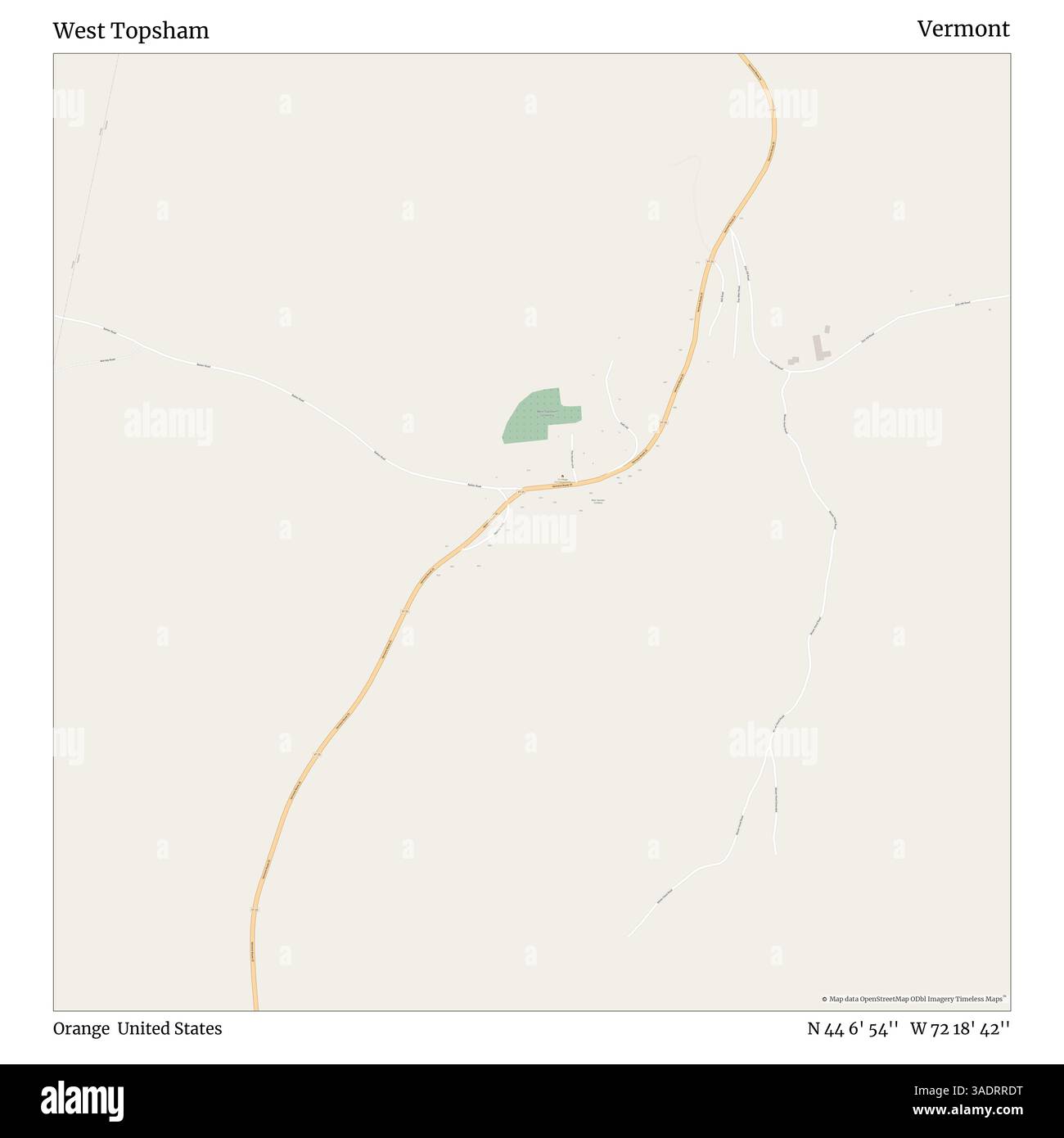 West Topsham, Orange, USA, Vermont, N 44 6' 54'', W 72 18' 42'', Karte ...