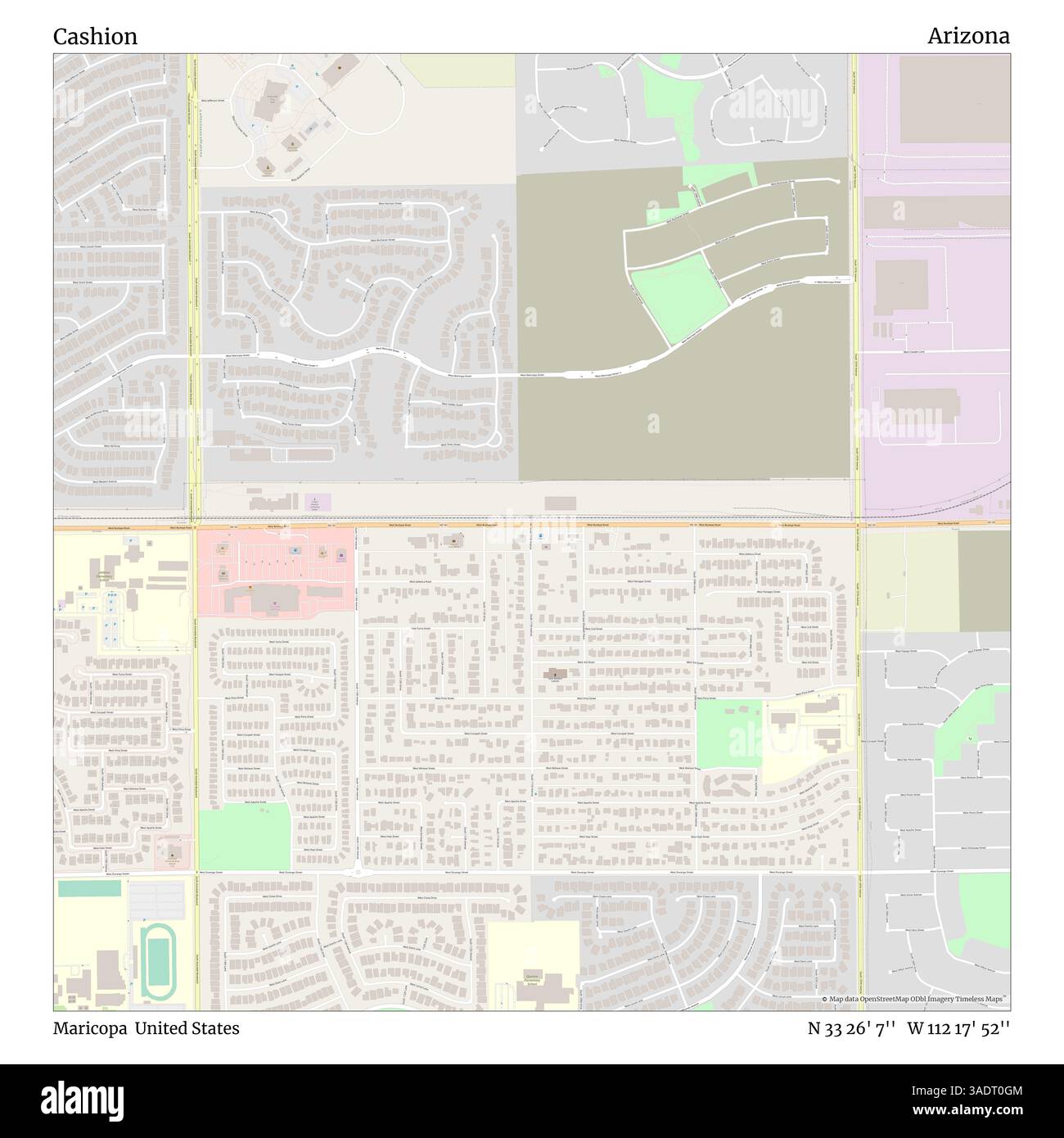 Cashion, Maricopa, USA, Arizona, N 33 26' 7'', W 112 17' 52'', Karte ...