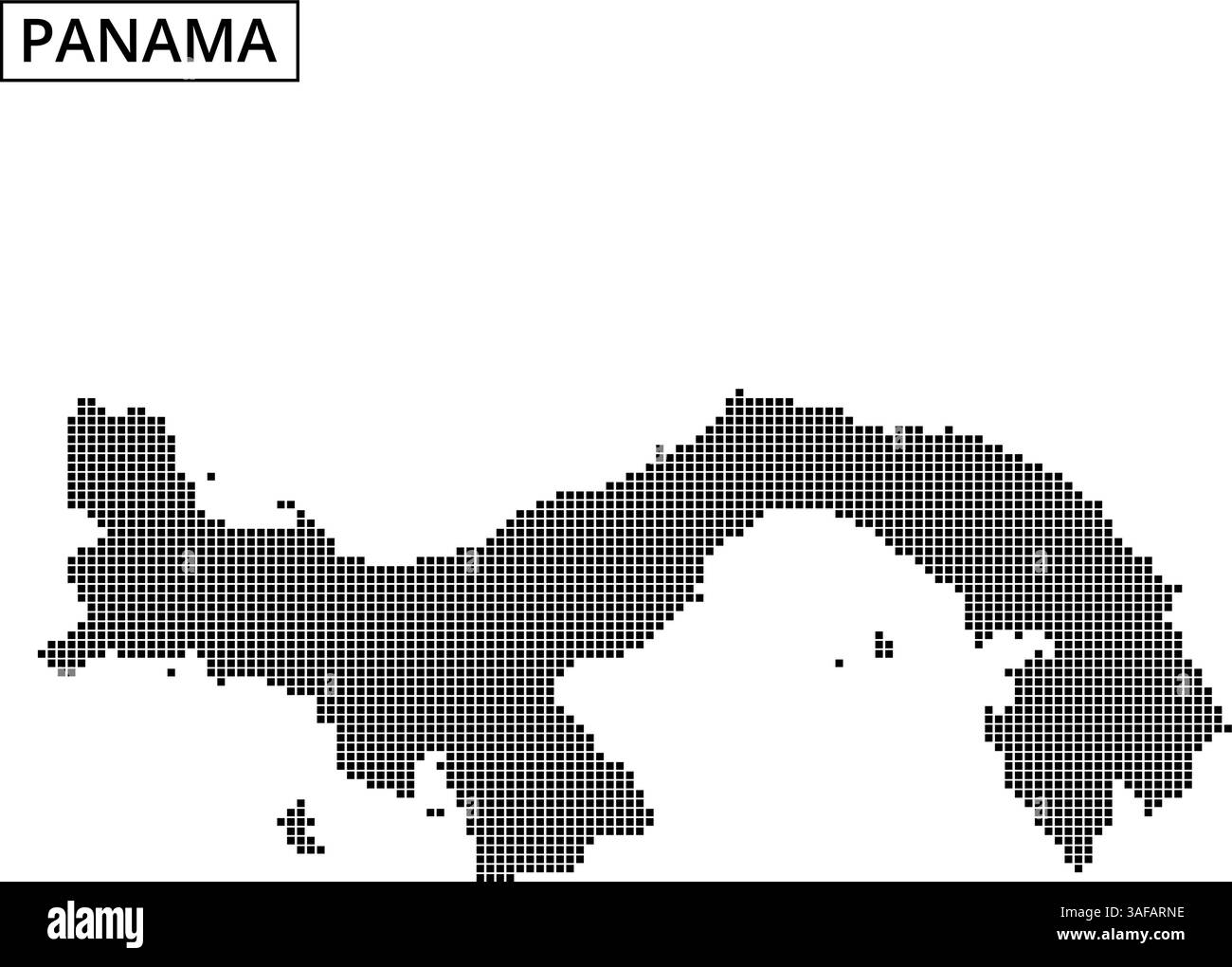 Diese Grafik zeigt eine gepunktete Darstellung der Karte Panamas und ...
