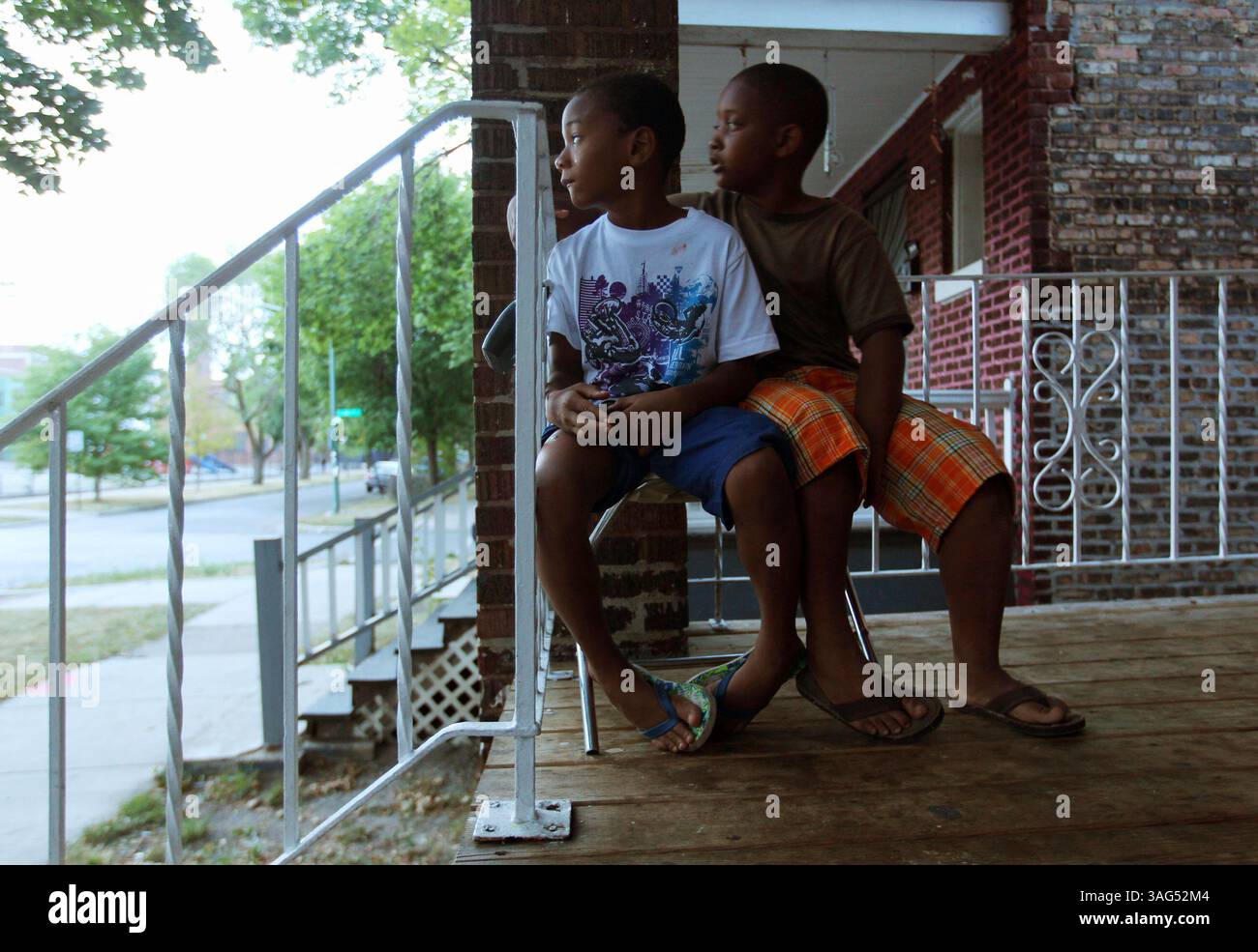 12. Juli 2012: Chicago, IL, USA: Derrick Robateau Jr., 7 Jahre alt ...