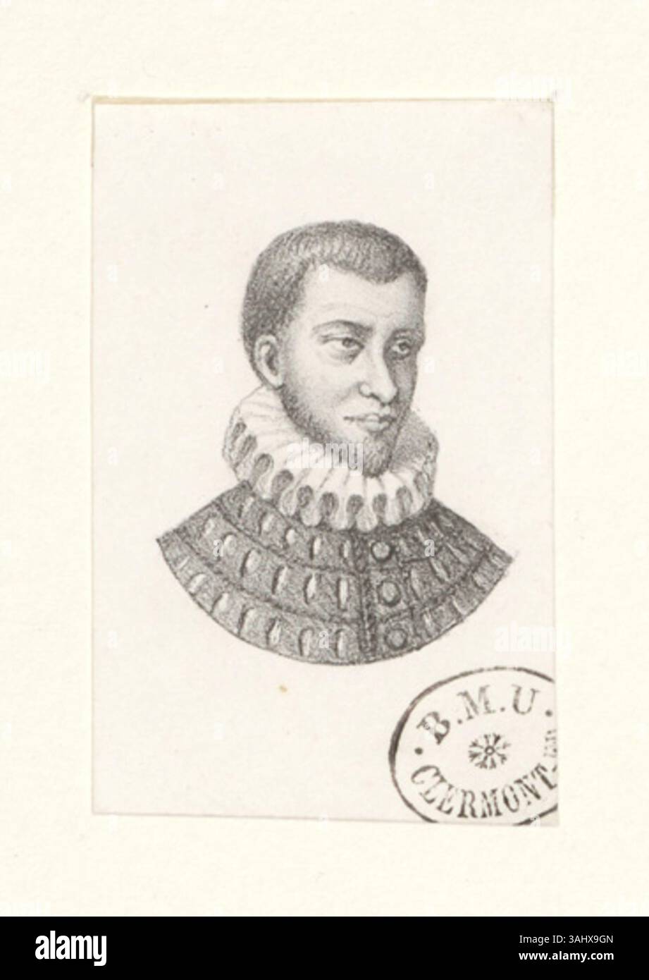 Lithografie aus der Sammlung Boyer, die Jean de Boissières darstellt ...