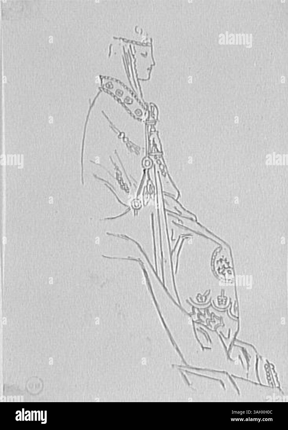 Diese Studie für „Les Chimères“ von Gustave Moreau zeigt eine weibliche ...