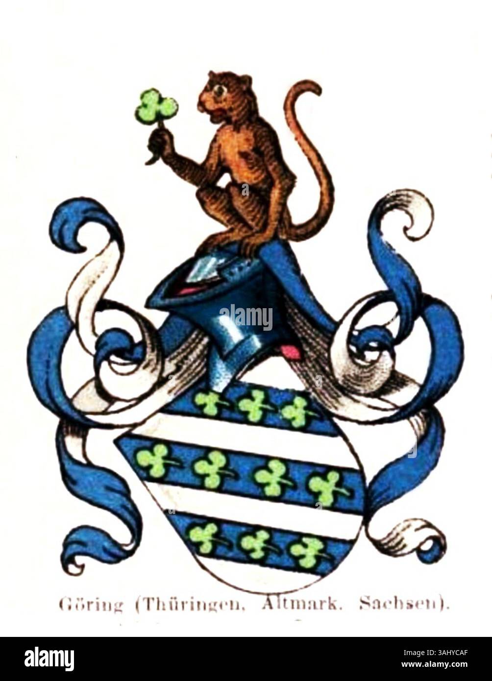 Wappen der Familie Göring aus Thüringen, Altmark und Sachsen, das die ...