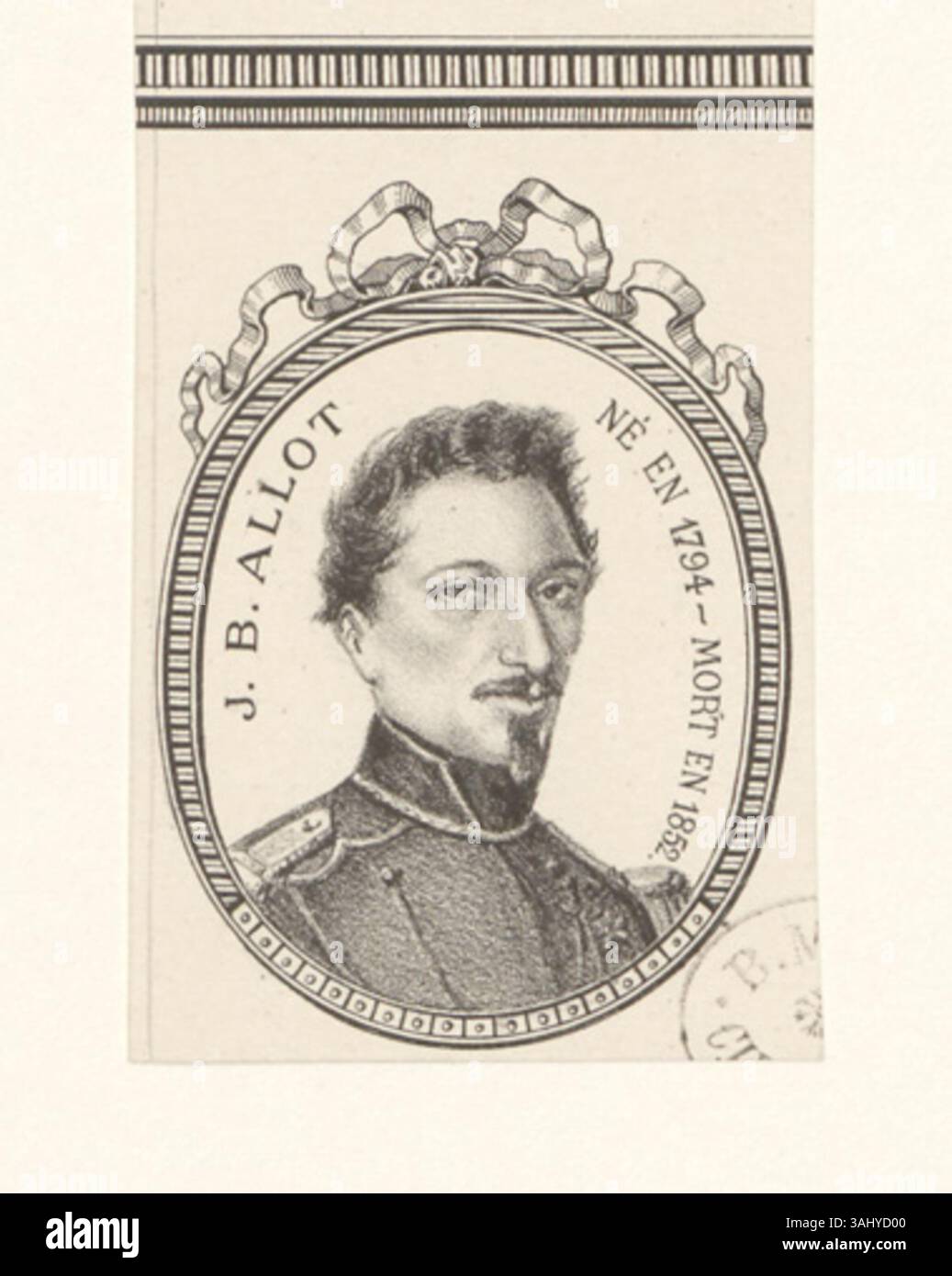 Dieser Druck erinnert an J.B. Allot, der von 1794 bis 1852 lebte. Die ...
