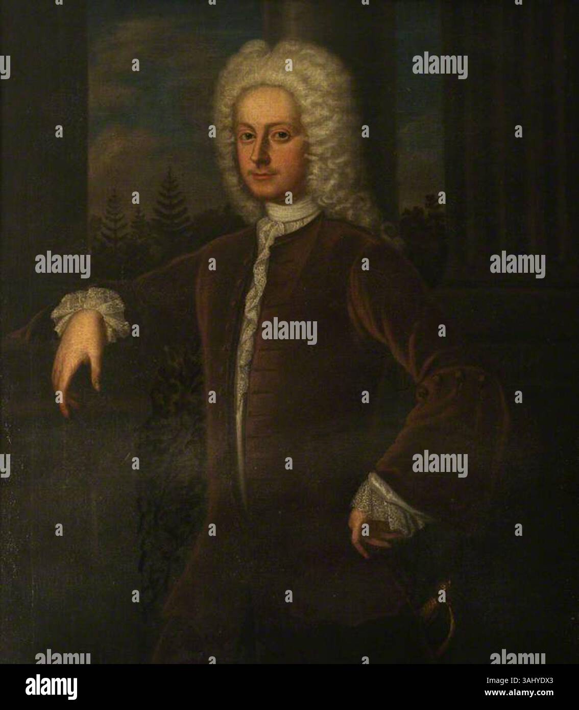 Dieses Porträt, das der British School zugeschrieben wird, trägt den ...