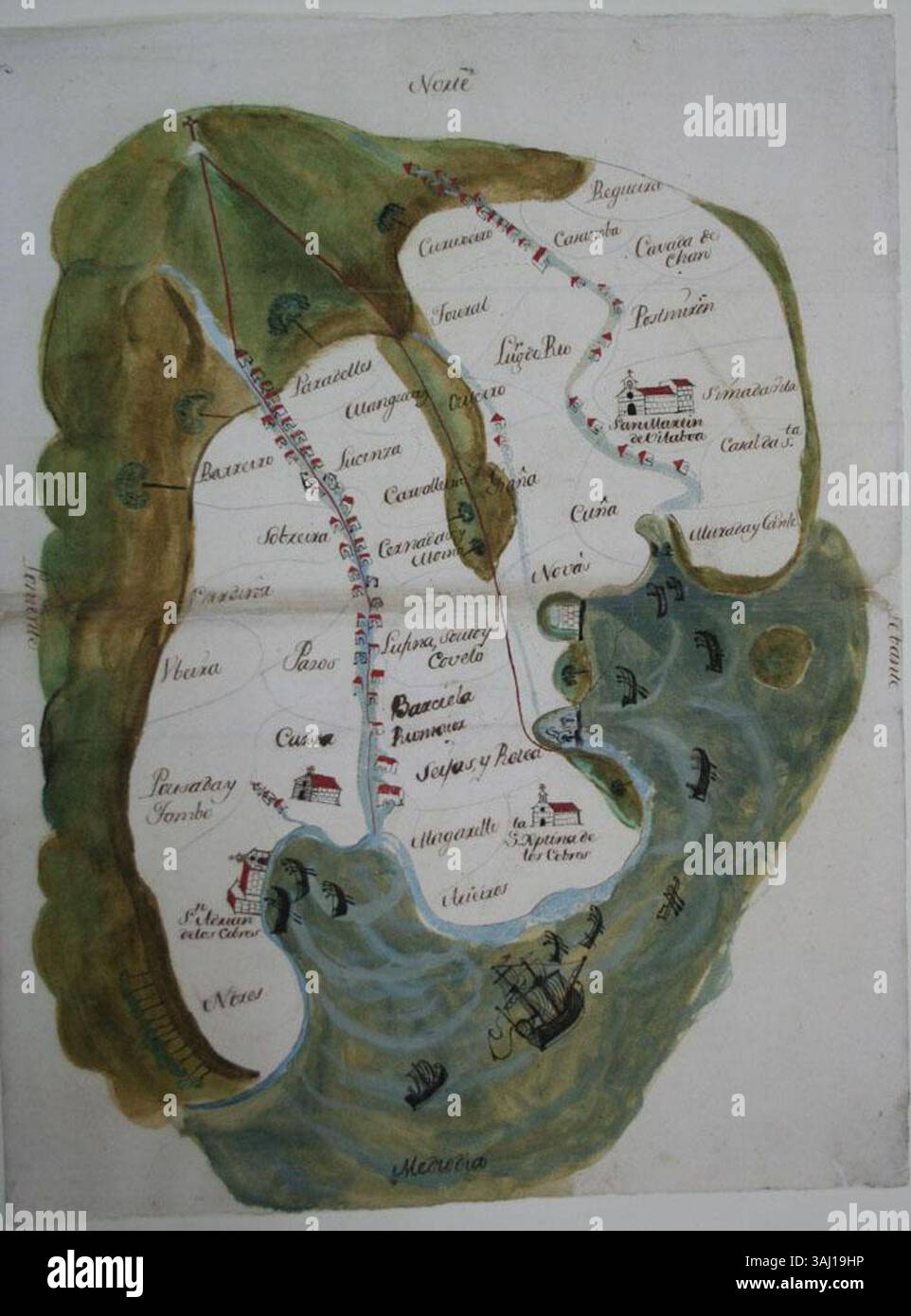 Die Mapa das freguesias de Sam Martinho de Vila Boa e Santa Cristina e ...