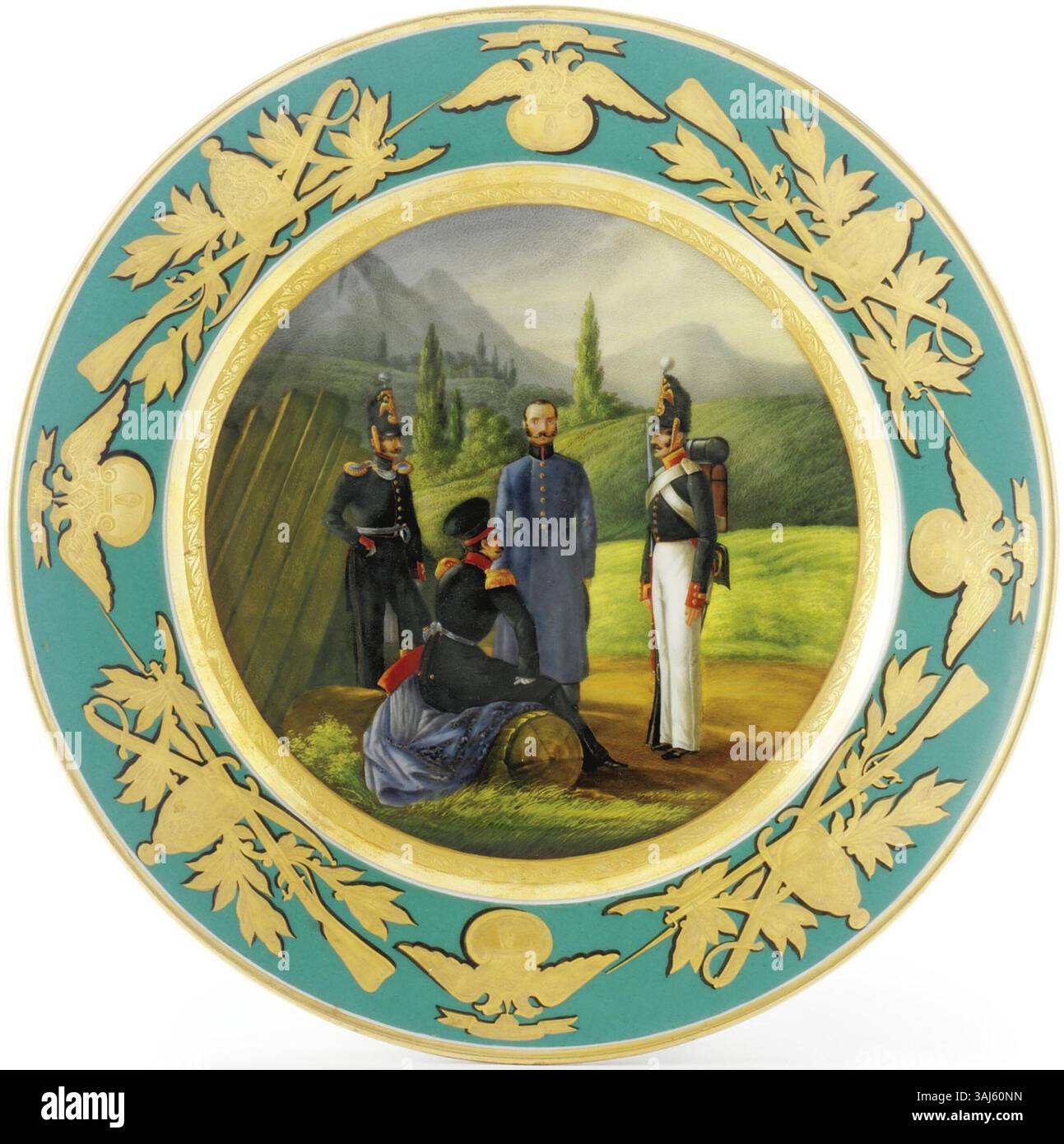 Diese Porzellanplatte aus der Kaiserlichen Porzellanmanufaktur St ...