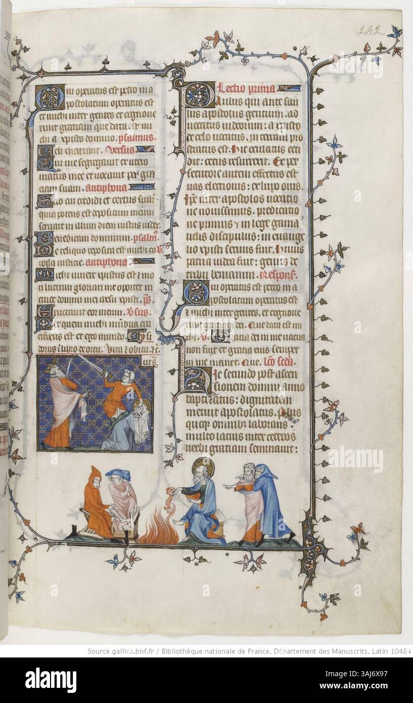 Breviarium von Jean Pucelle, Tomé 2, Folio 242r, erstellt zwischen 1323 ...