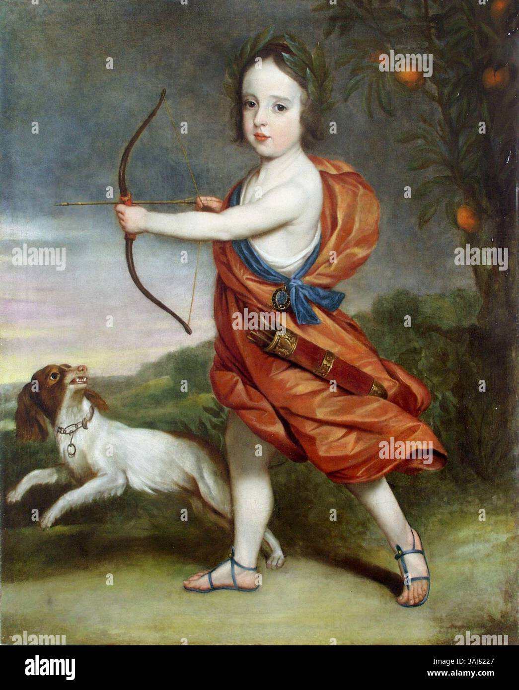 Dieses Porträt, das der Werkstatt von Willem van Honthorst (1594–1666 ...