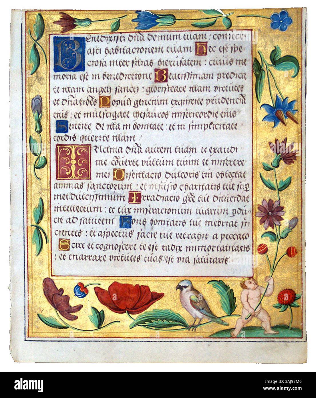 Dieses Manuskriptblatt aus dem Hildesheimer Gebetsbuch aus dem Jahr 1524 weist komplizierte ...