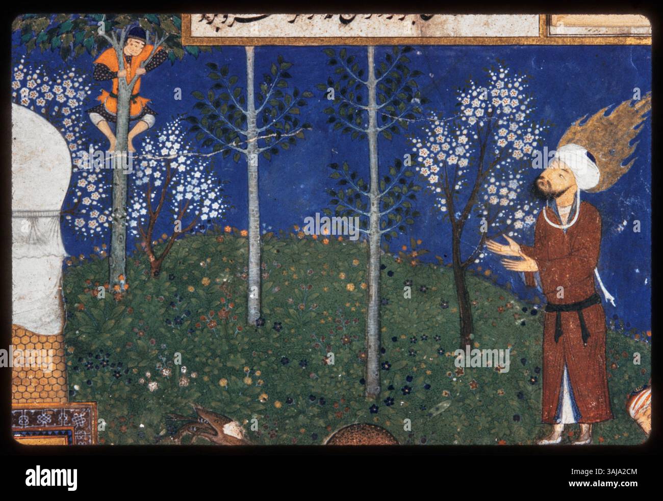 Eine detaillierte Illustration aus dem Manuskript des Tarikh von Tabari ...