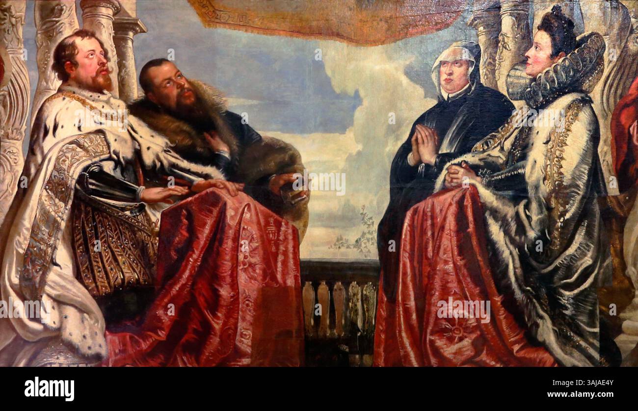 Dieses Öl auf Leinwand von Peter Paul Rubens mit dem Titel „die Gonzaga-Familie in Anbetung der ...