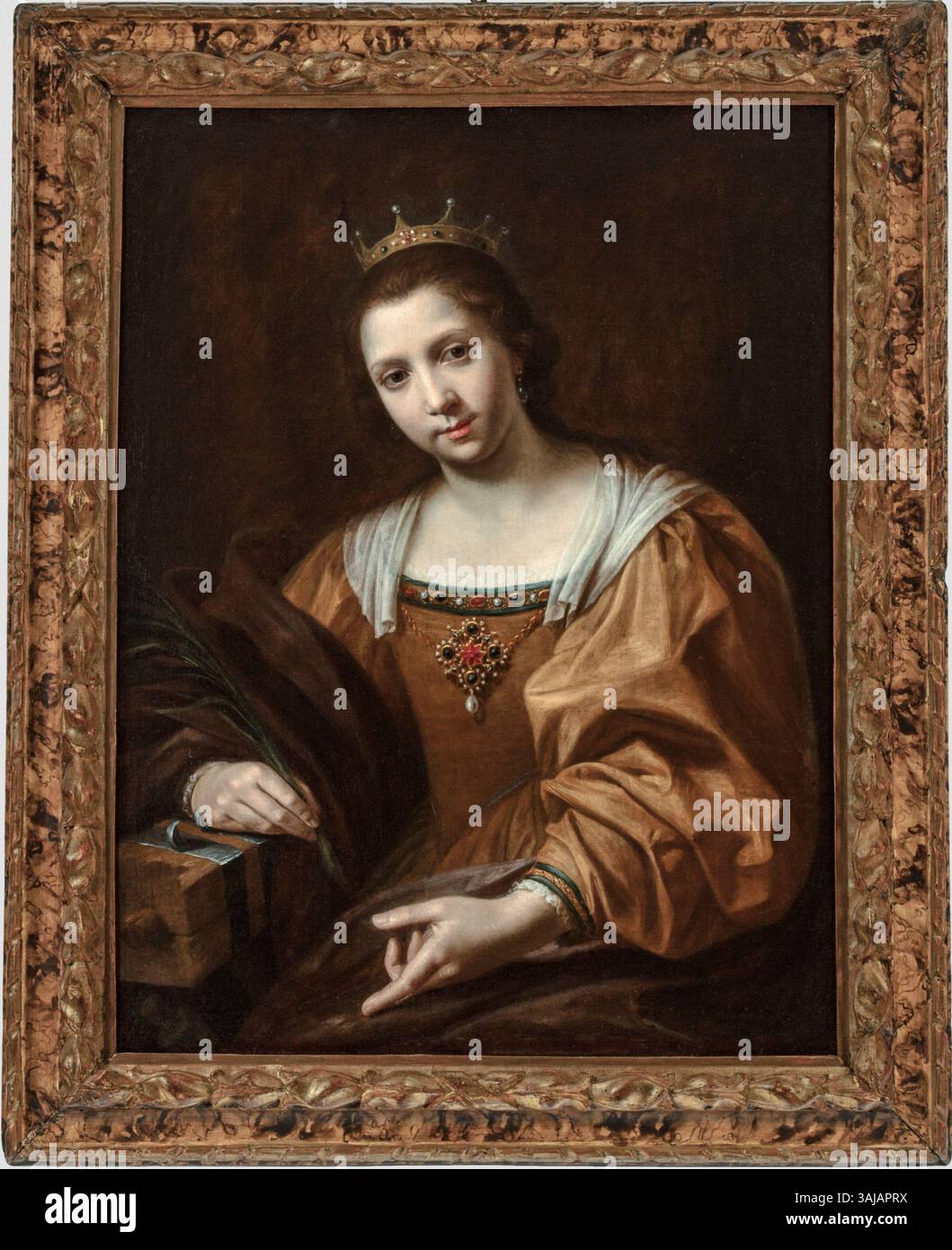 Dieses Öl auf Leinwand, *Selbstporträt als Heilige Katharina von Alexandria* von Virginia Vezzi ...