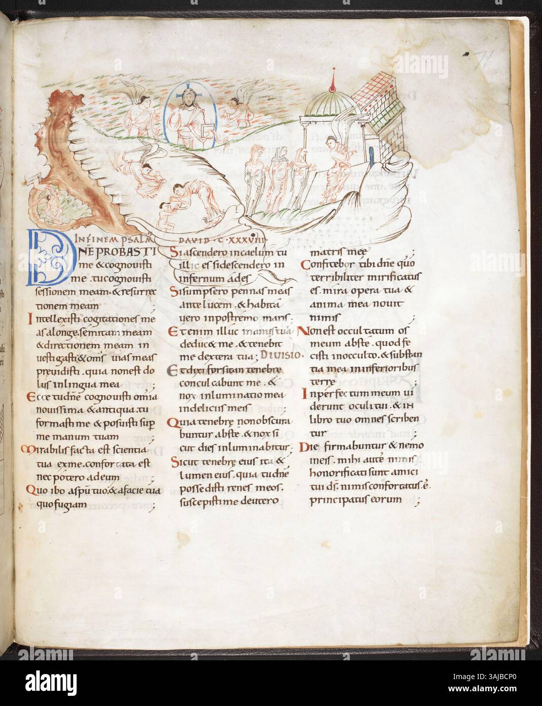 Eine Seite aus dem Harley Psalter, die zwischen 1000 und 1050 entstand ...