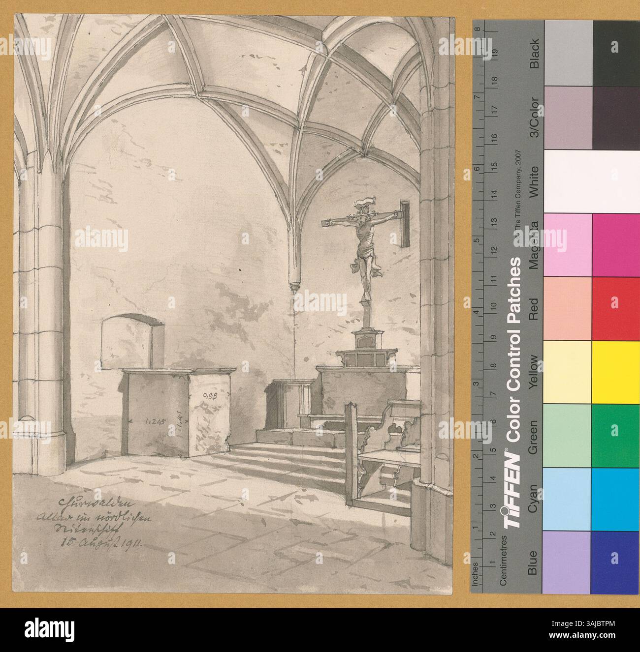 Diese Zeichnung von Johann Rudolf Rahn aus dem Jahr 1911 zeigt den ...