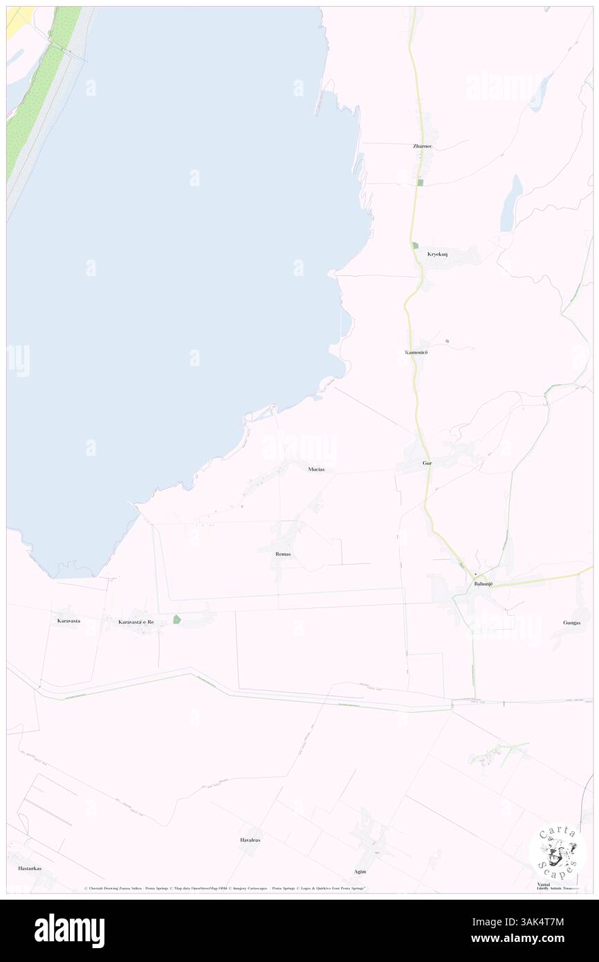 Komuna e Remasit, Bashkia Divjakë, AL, Albanien, Kreis Fier, n 40 53 ...