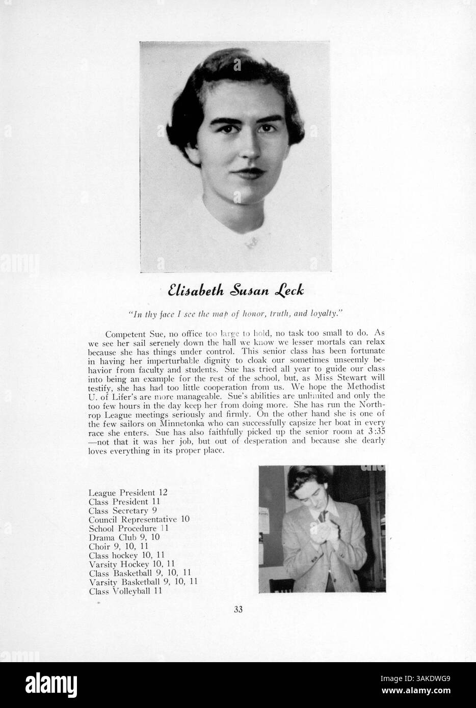 Die Ausgabe 1953 des Tatler Jahrbuchs von Northrop Collegiate zeigt wichtige Momente des ...