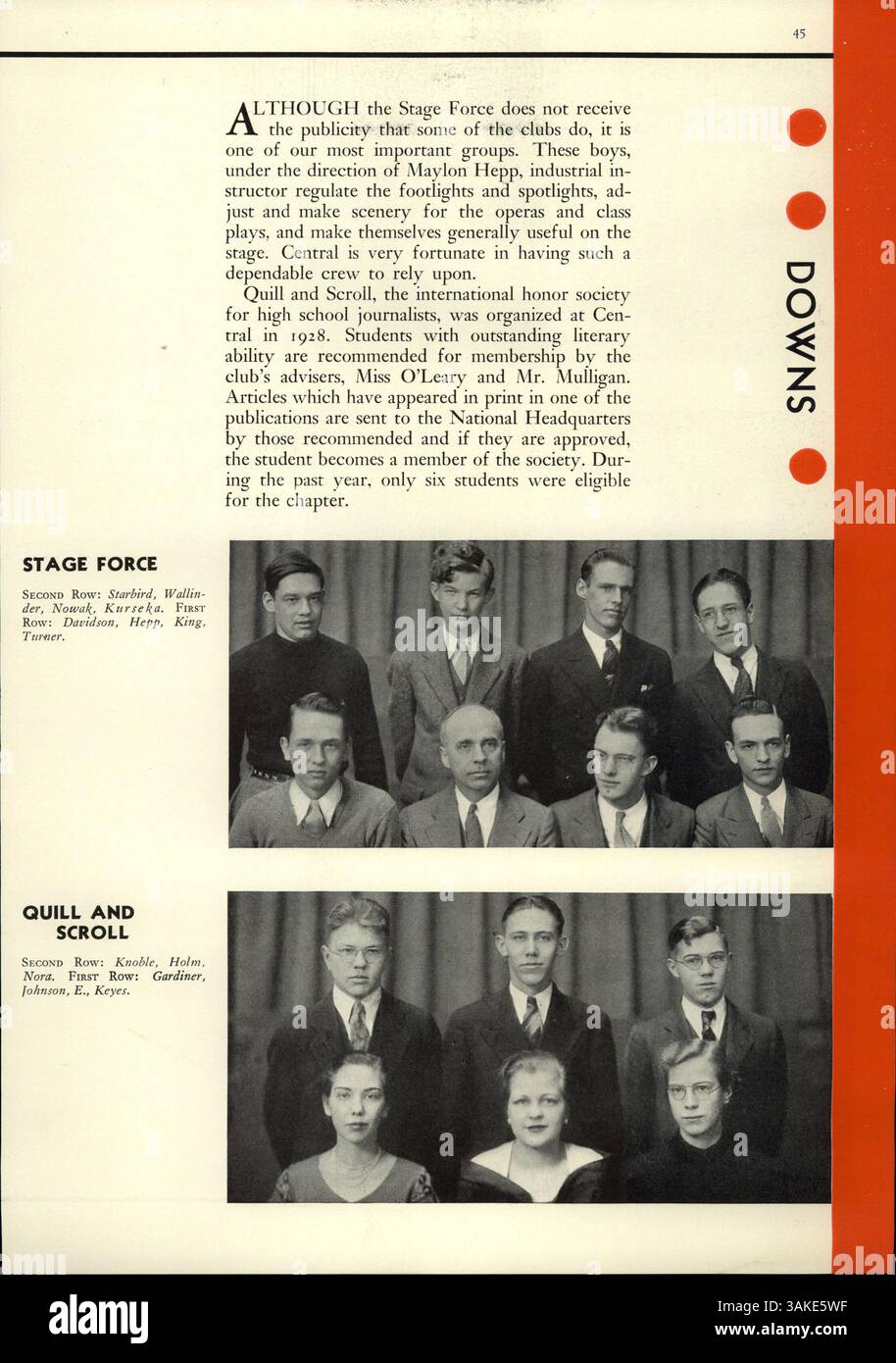 Das Jahrbuch „Centralian“ aus dem Jahr 1934 bietet eine Momentaufnahme des Lebens der Central ...