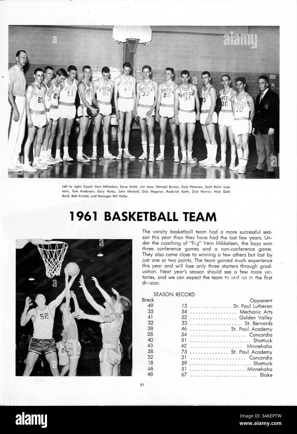 Das Jahrbuch der Breck High School 1961, Mustang, behandelt die Schüler ...