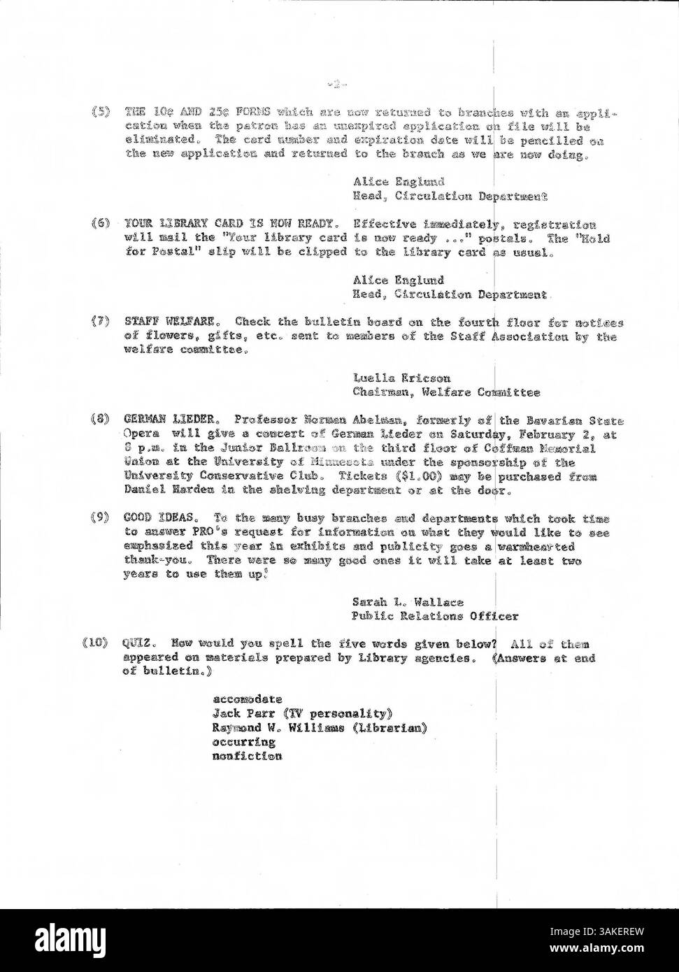 Ein wöchentliches Bulletin für Mitarbeiter der Minneapolis Public ...