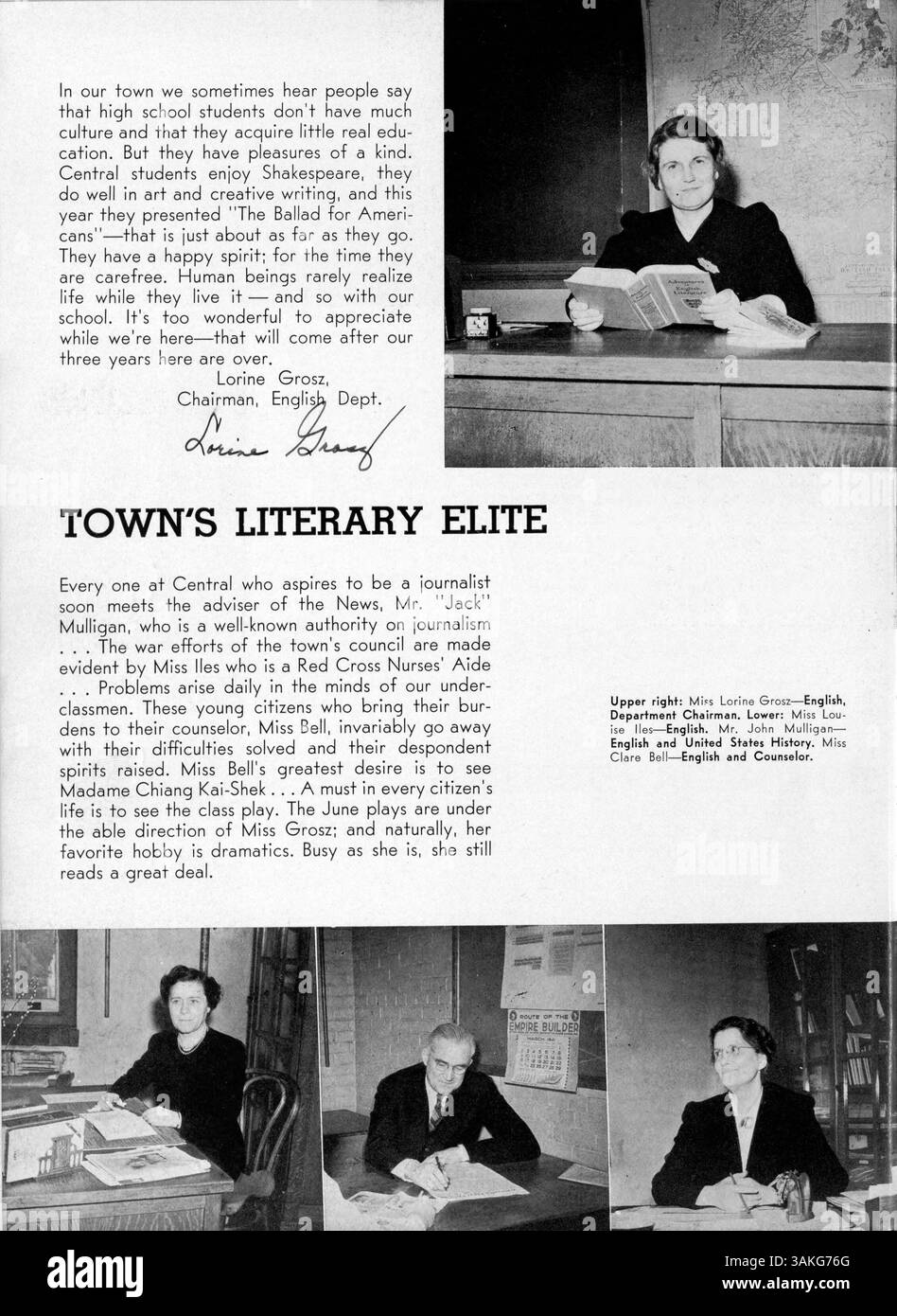 Das Central High Yearbook „Centralian“ von 1943 zeichnet die Schüler ...