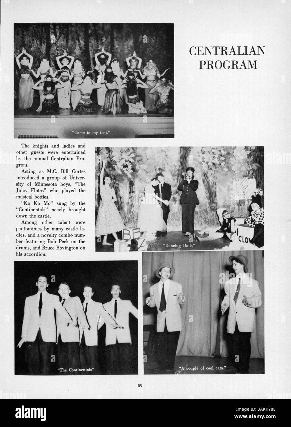 Das Centralian Yearbook der Central High School 1955 dokumentiert die Geschichte von Schülern ...