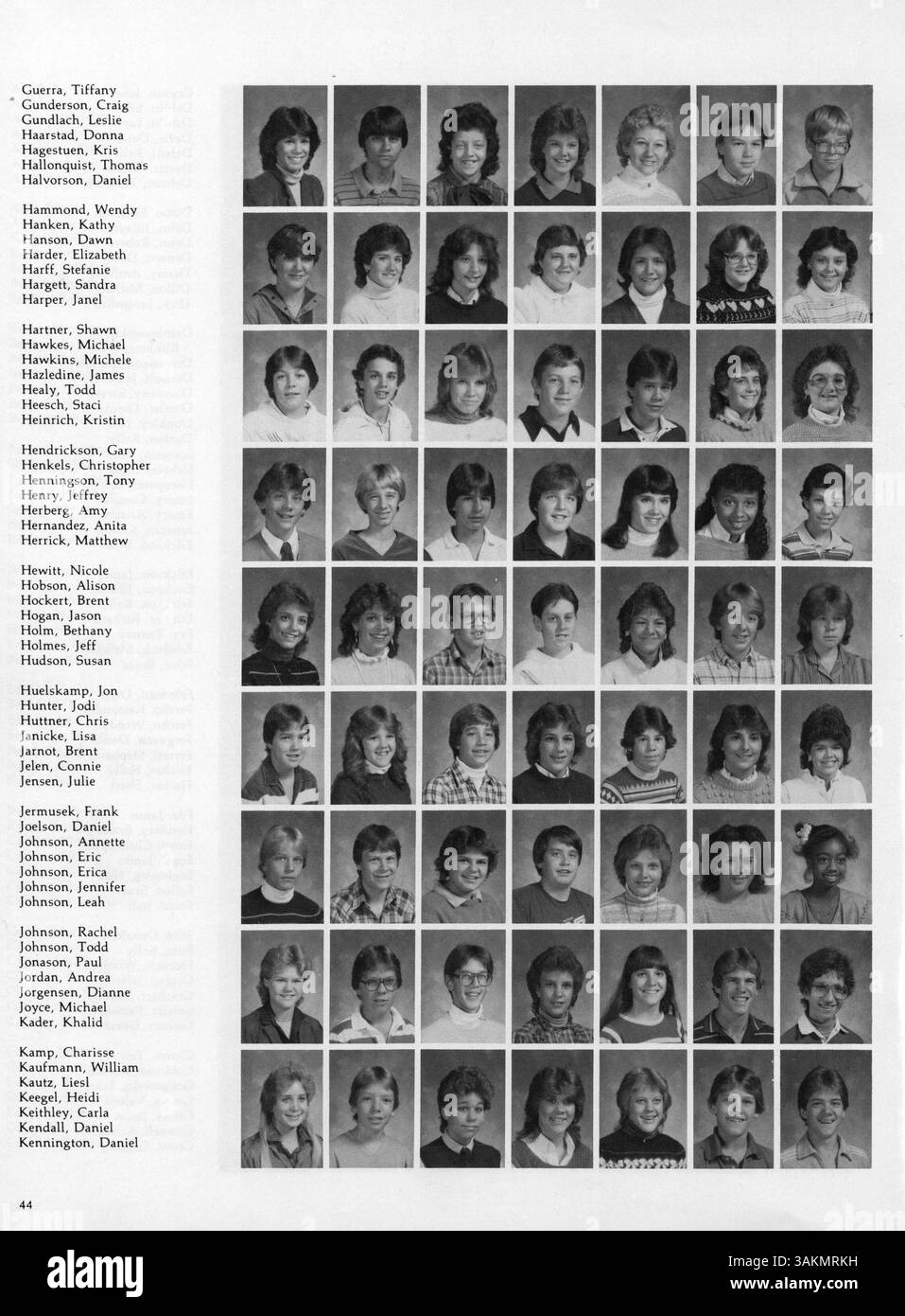 Das Jahrbuch „Tagträume“ 1984 der Brooklyn Junior High School zeigt die ...