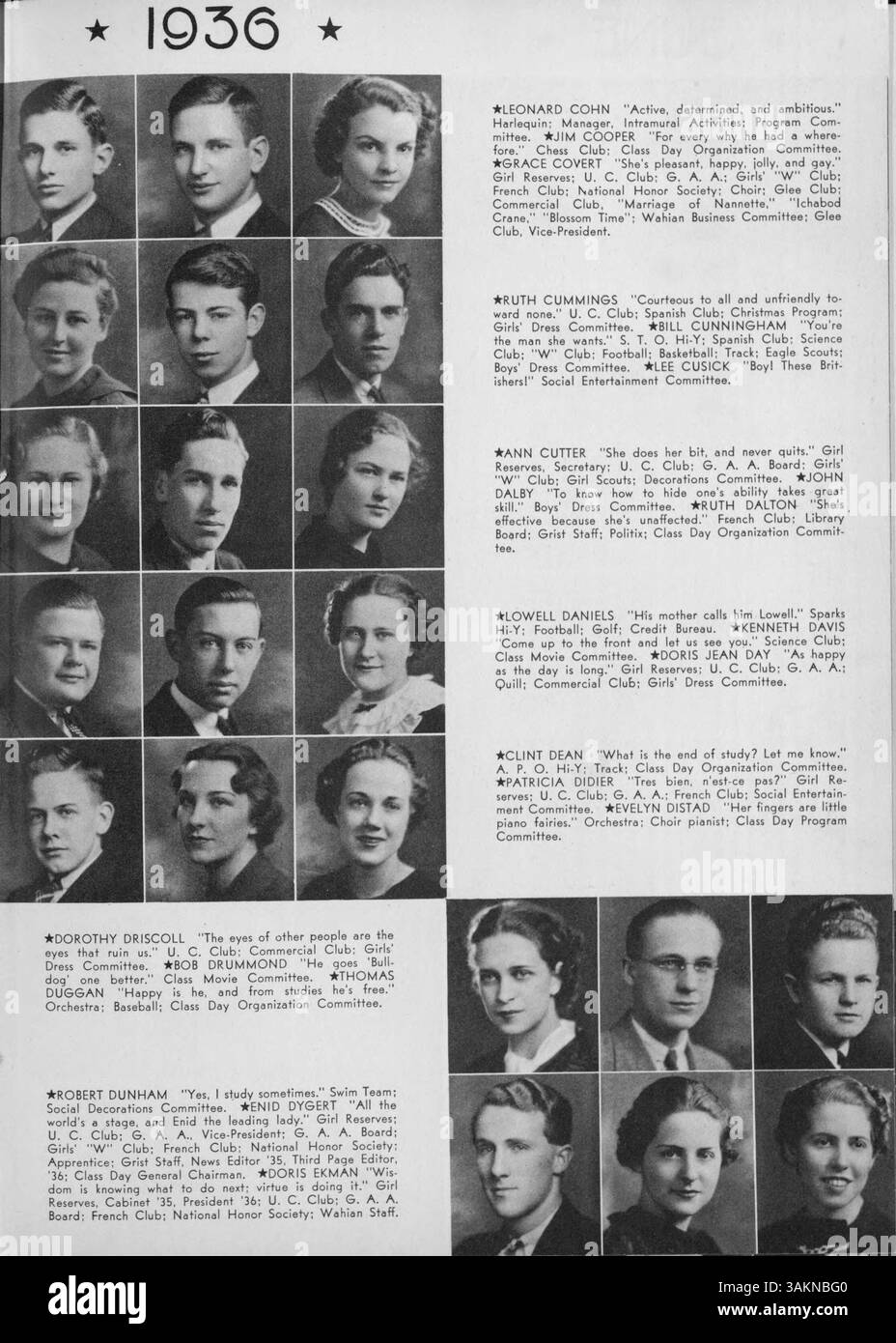 Das Wahian Yearbook 1936 der Washburn High School beleuchtet die wichtigsten Momente des ...