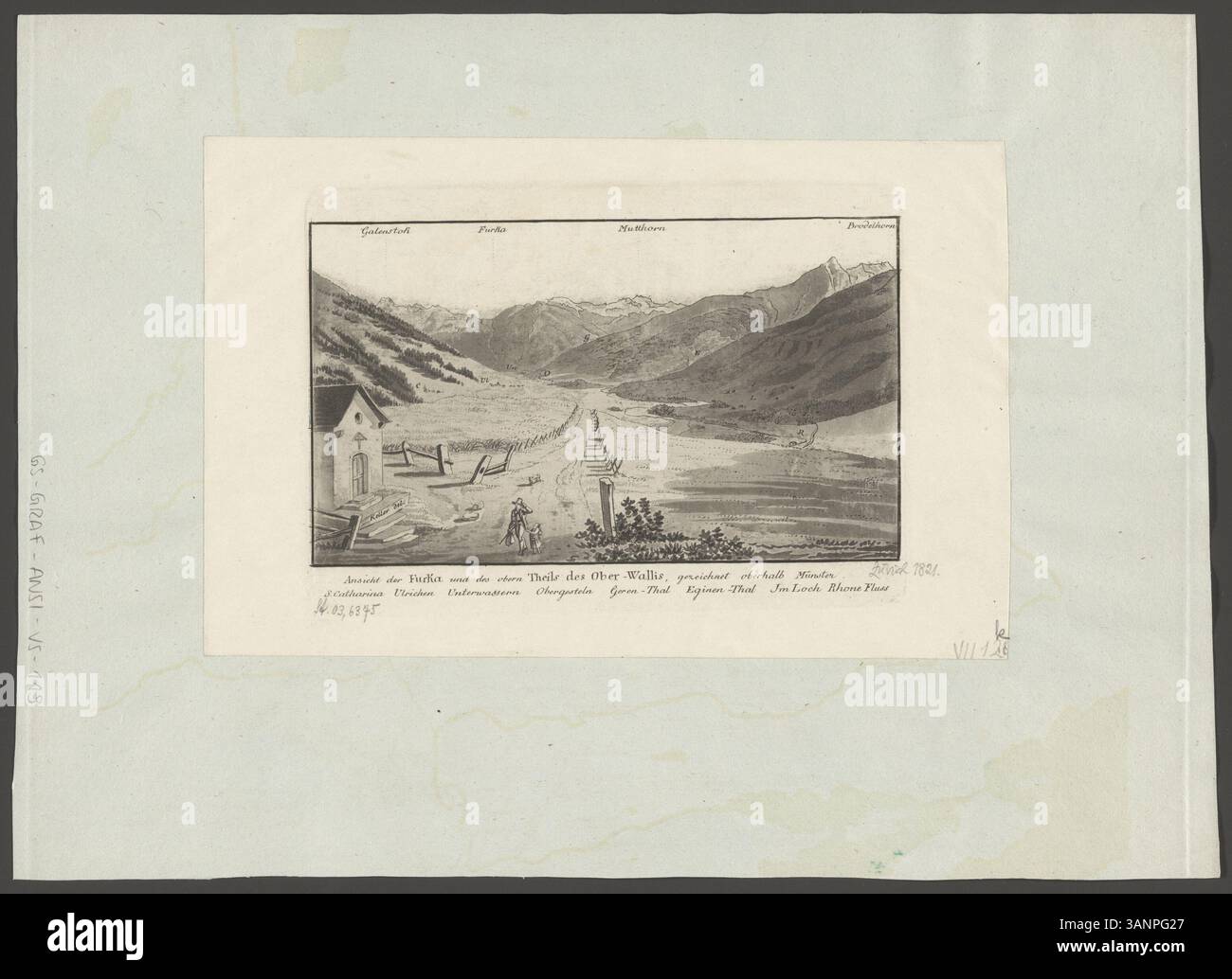 Ein 1821 erschienener Druck von Hans Heinrich Keller, der einen Blick ...