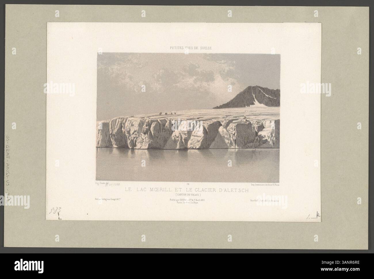 Eine Lithografie von Eugène Cicéri, gedruckt 1863, die den Moerillsee ...