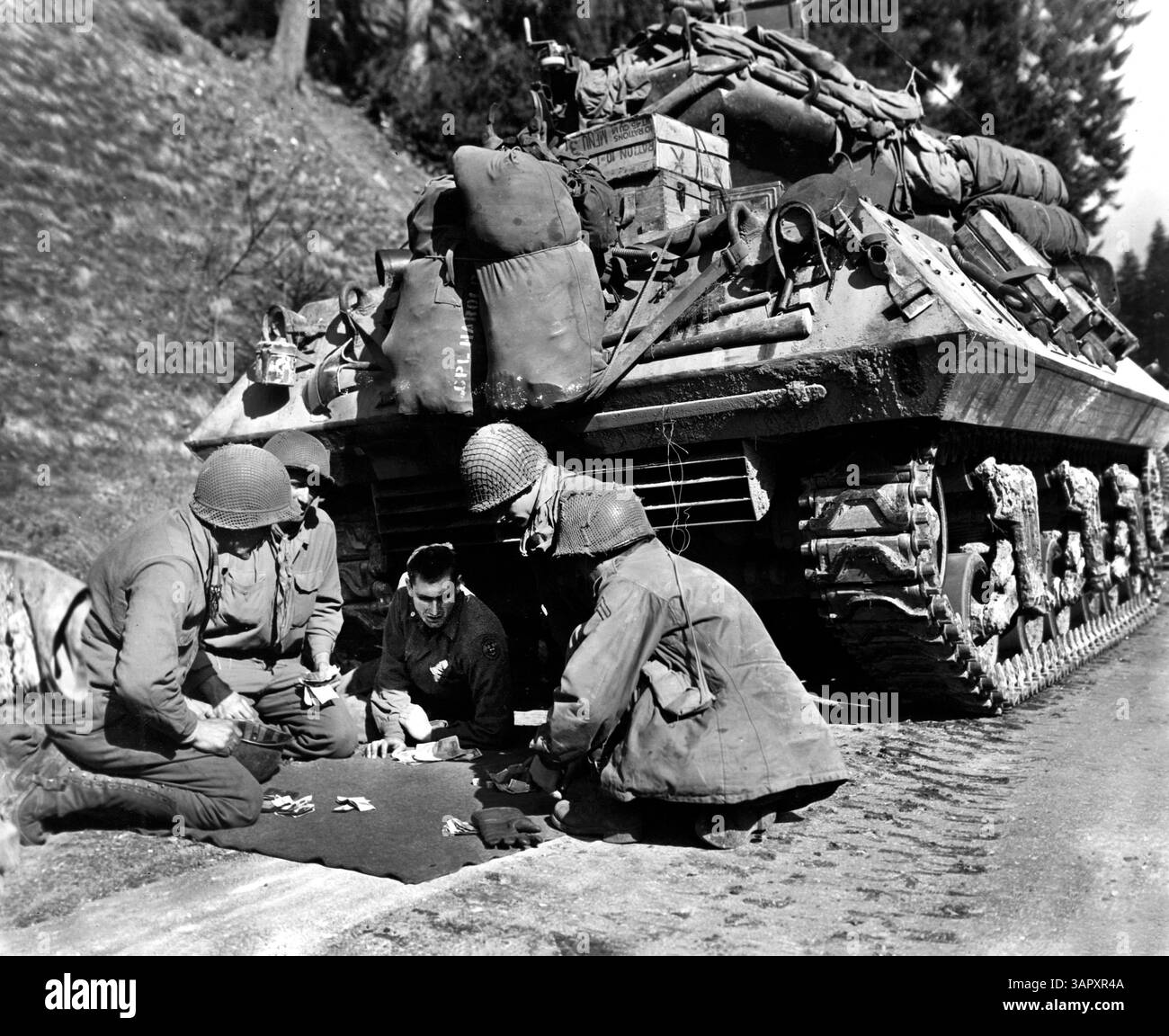Amerikanische Panzerzerstörer-Crew, U.S. Third Army, 28th Division ...