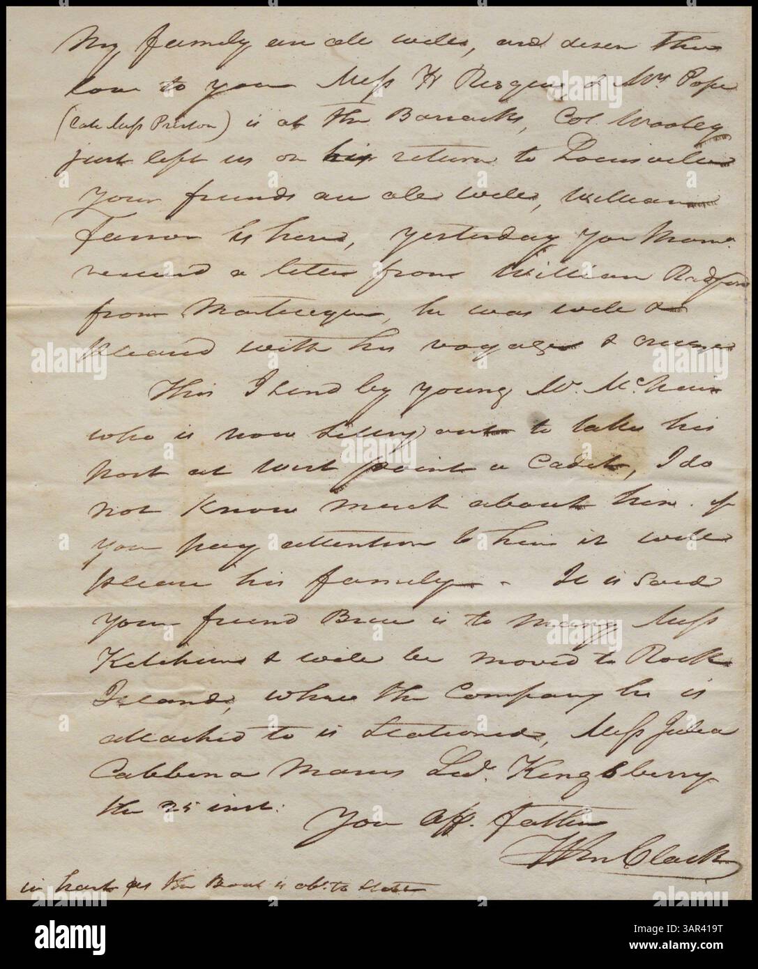 Am 15. Mai 1830 stellt William Clark in einem Brief an seinen Sohn ...