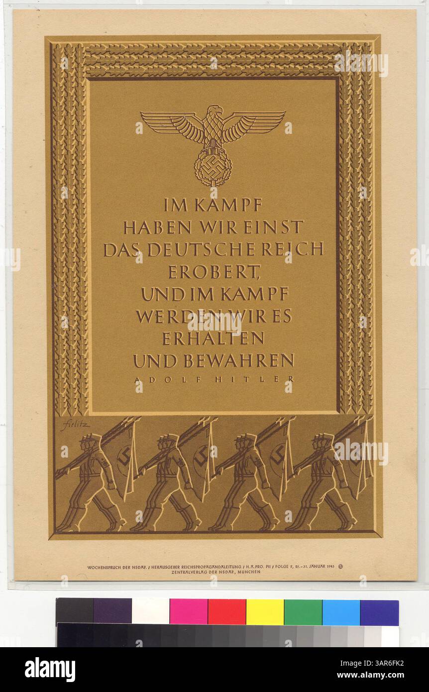 Dieses Propagandastück aus der Zeit des Zweiten Weltkriegs zeigt einen ...