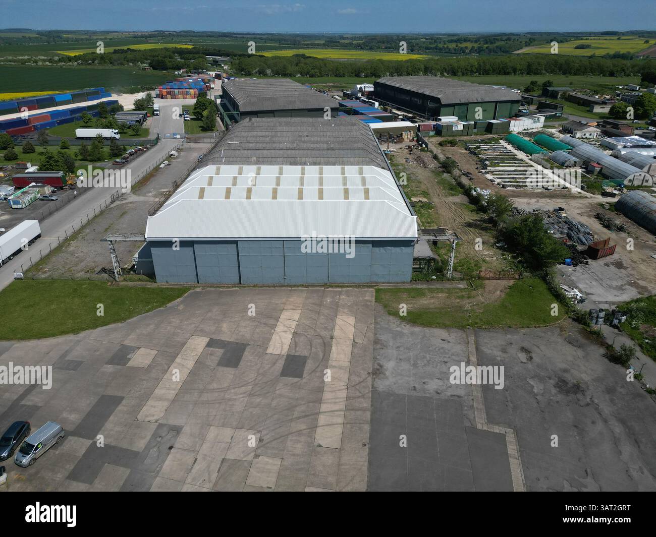 WW2 Military Architecture, C-Typ Flugzeug Hangar ehemalige RAF Binbrook ...