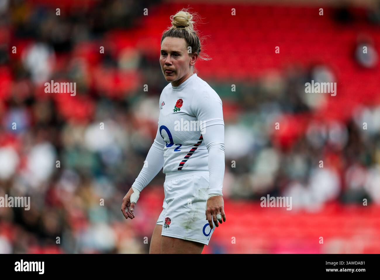 Rosie Galligan of England Women blickt beim Guinness Women’s 6 Nations ...