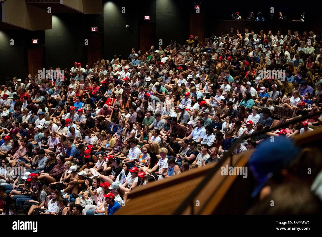Attendees wait to hear Charlie Kirk speak at Texas A&M University as ...