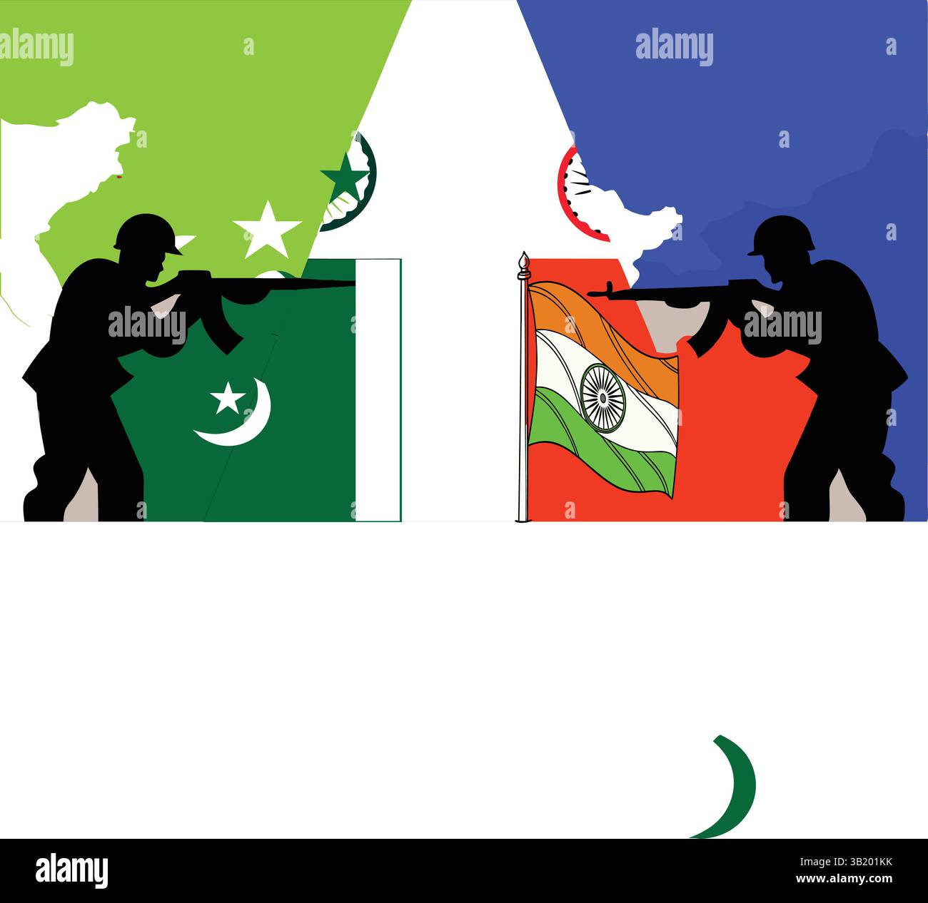 Indien Pakistan Kriegsverbrecher 2025 über dem Indus River, politische ...