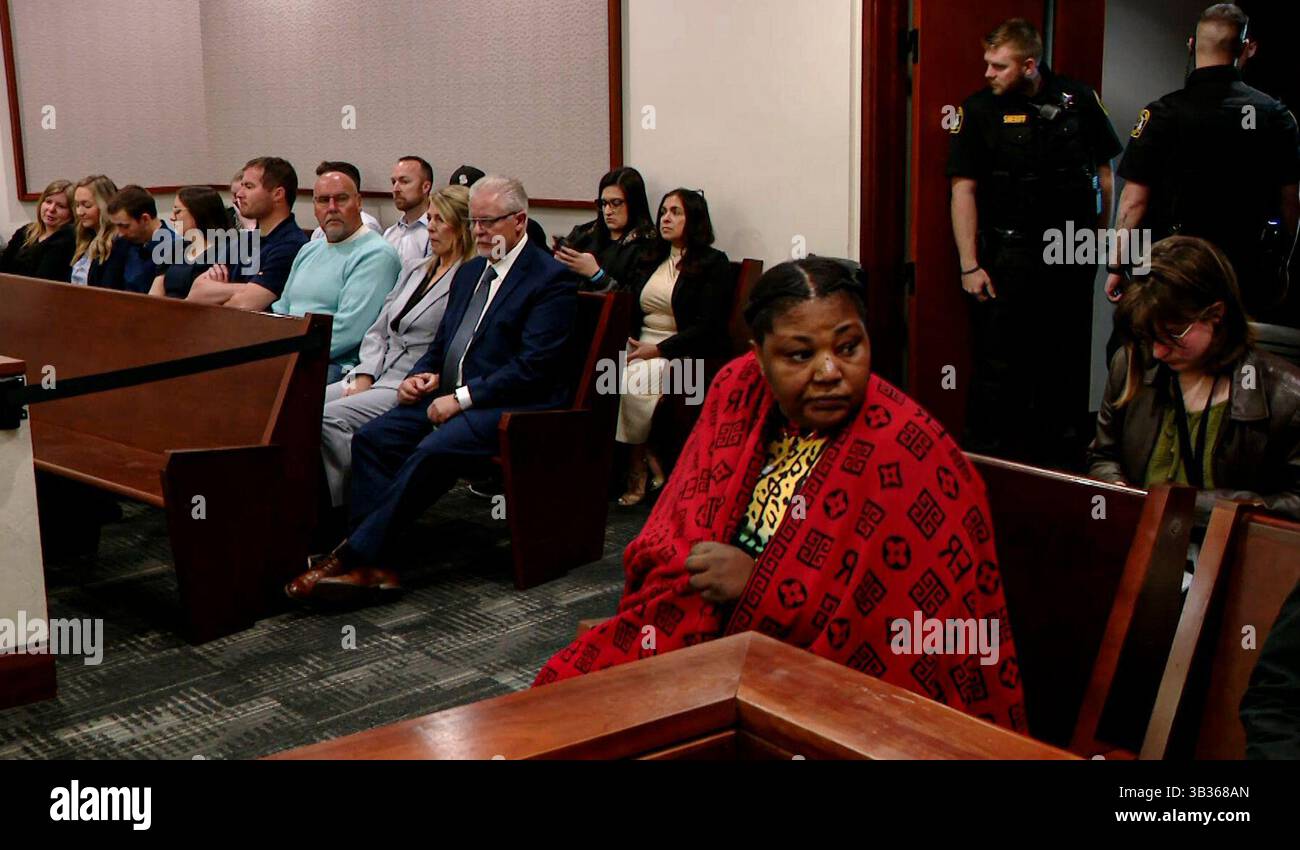 This image made from video provided by WOOD-TV shows Patrick Lyoya's ...