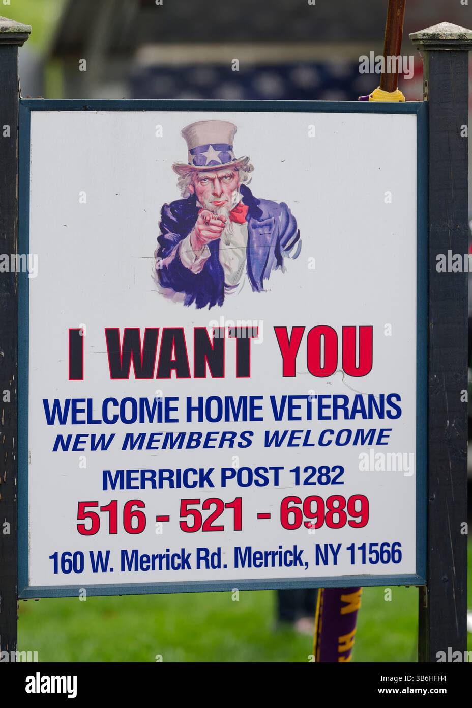 27. Mai 2024, Merrick, New York, United States: Wood Schild mit Uncle ...