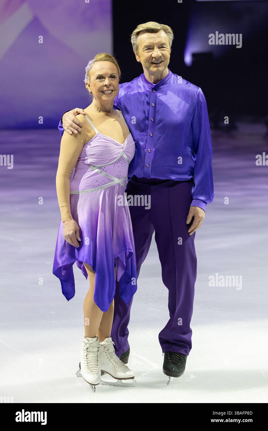 Torvill & Dean skaten am Vorabend ihrer Abschiedstour bei einem ...