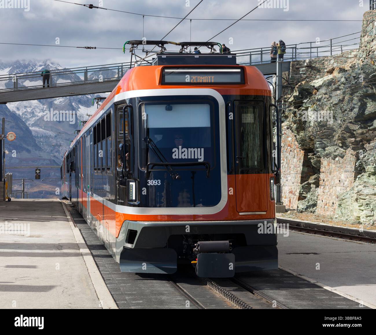 Gornergrat Gotthard-Bahn / Gornergrat-Bahn-Zug, der am Bahnhof ...