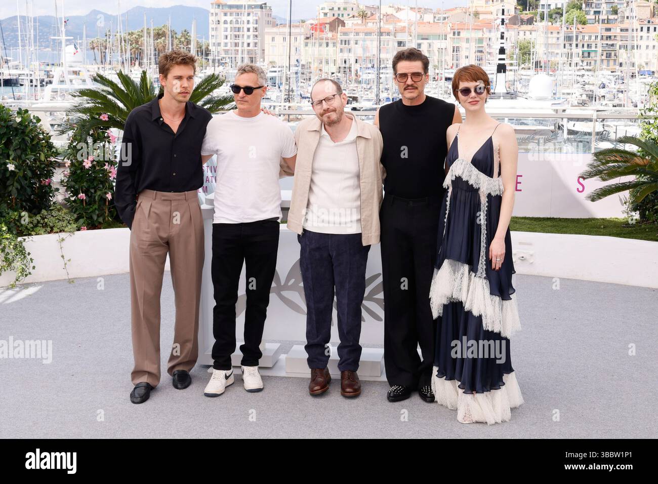 Austin Butler, from left, Joaquin Phoenix, director Ari Aster, Pedro ...