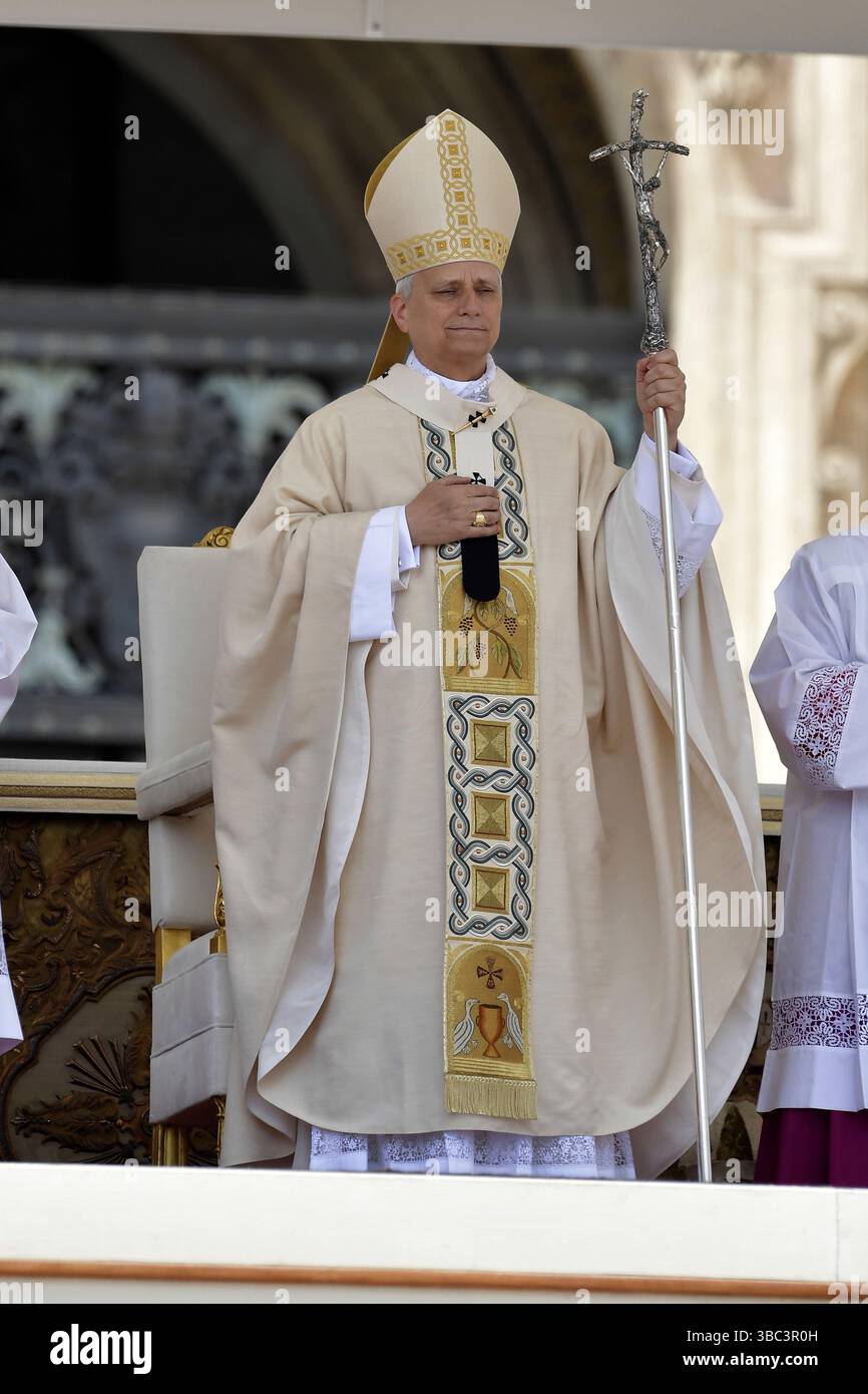 Pope Leo XIV during the Mass for the inauguration of his Pontificate, in St. Peter's Square, May ...