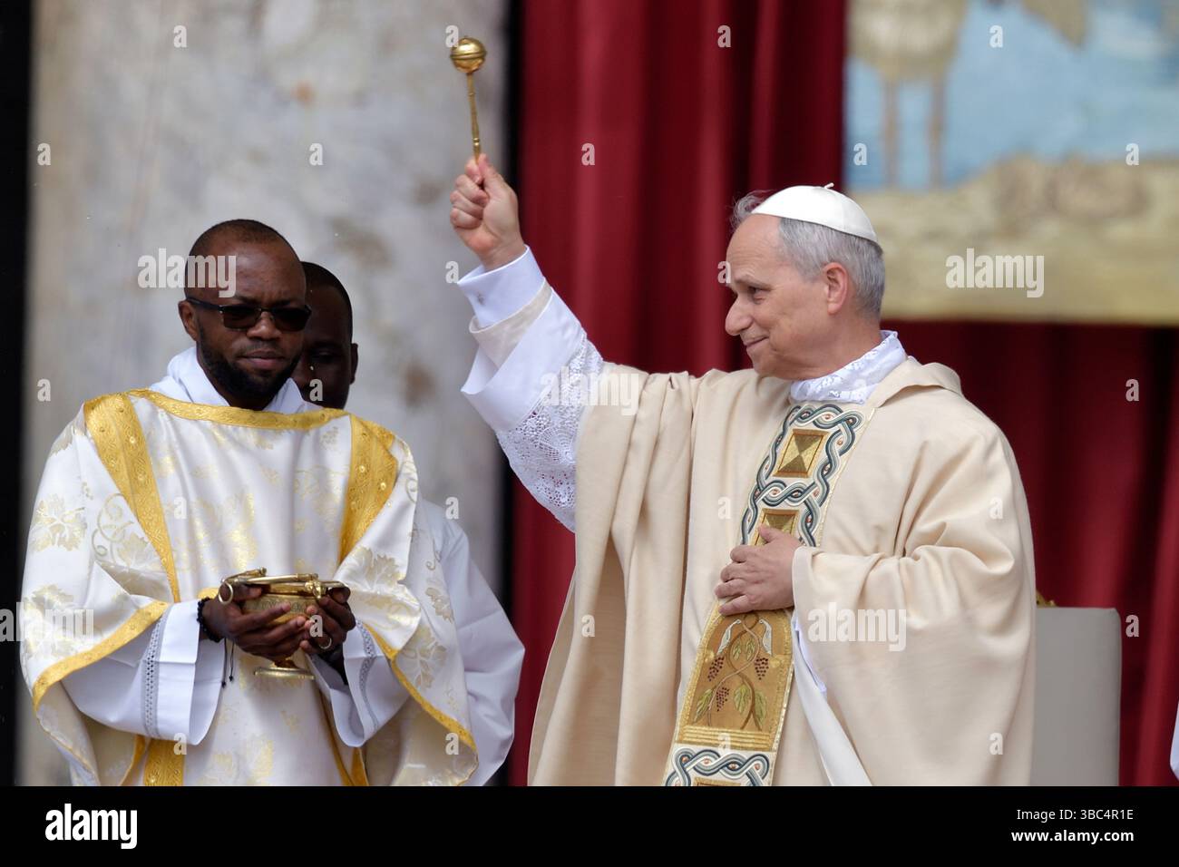 Pope Leo XIV during the Mass for the inauguration of his Pontificate, in St. Peter's Square, in ...