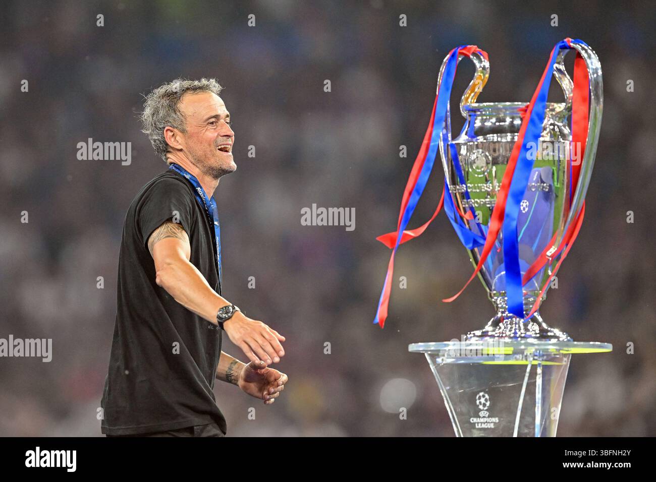 München, Deutschland. 31. Mai 2025. Cheftrainer Luis Enrique von Paris ...