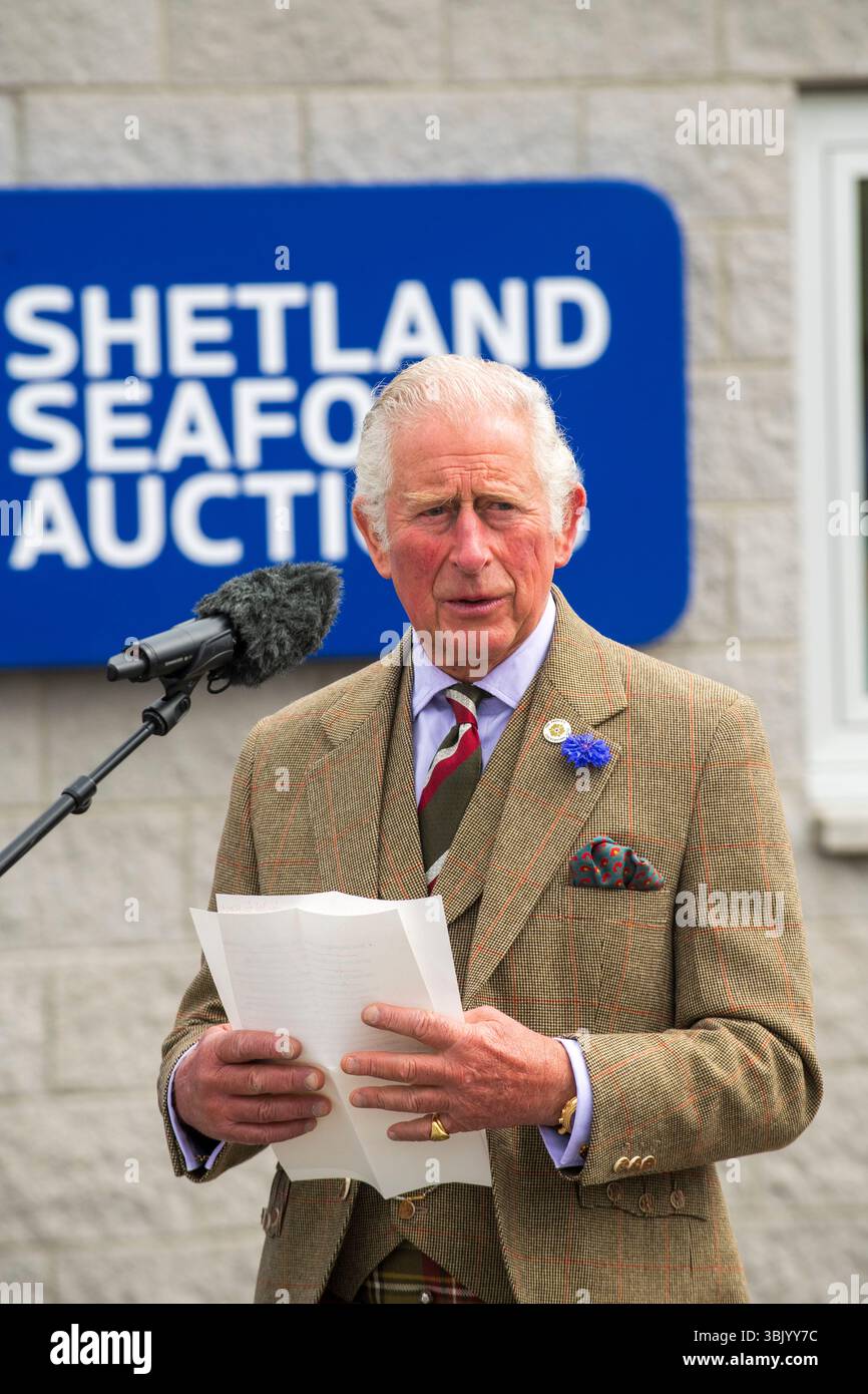 Prinz Charles (damals Duke of Rothesay) eröffnet am 30. Juli 2021 offiziell den neuen Lerwick ...