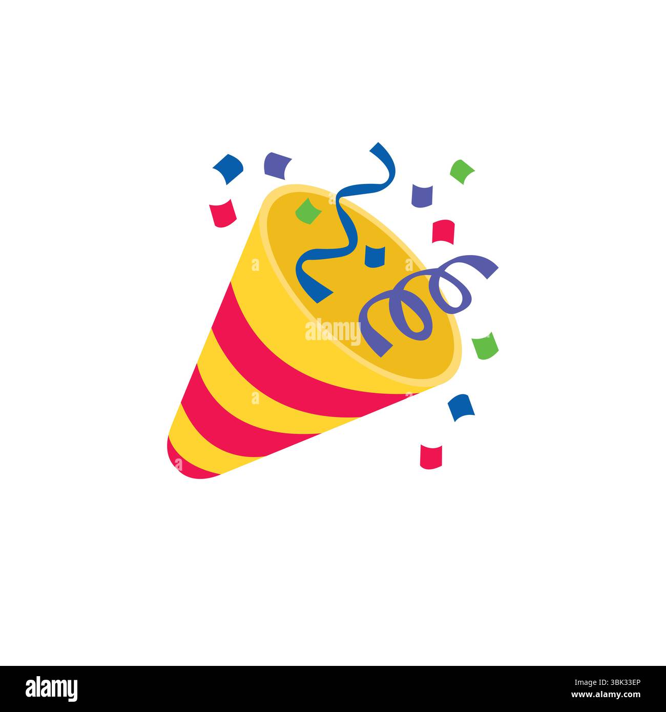 Party Popper Konfetti Feier Emoji Symbol Zeichen Symbol Vektor ...