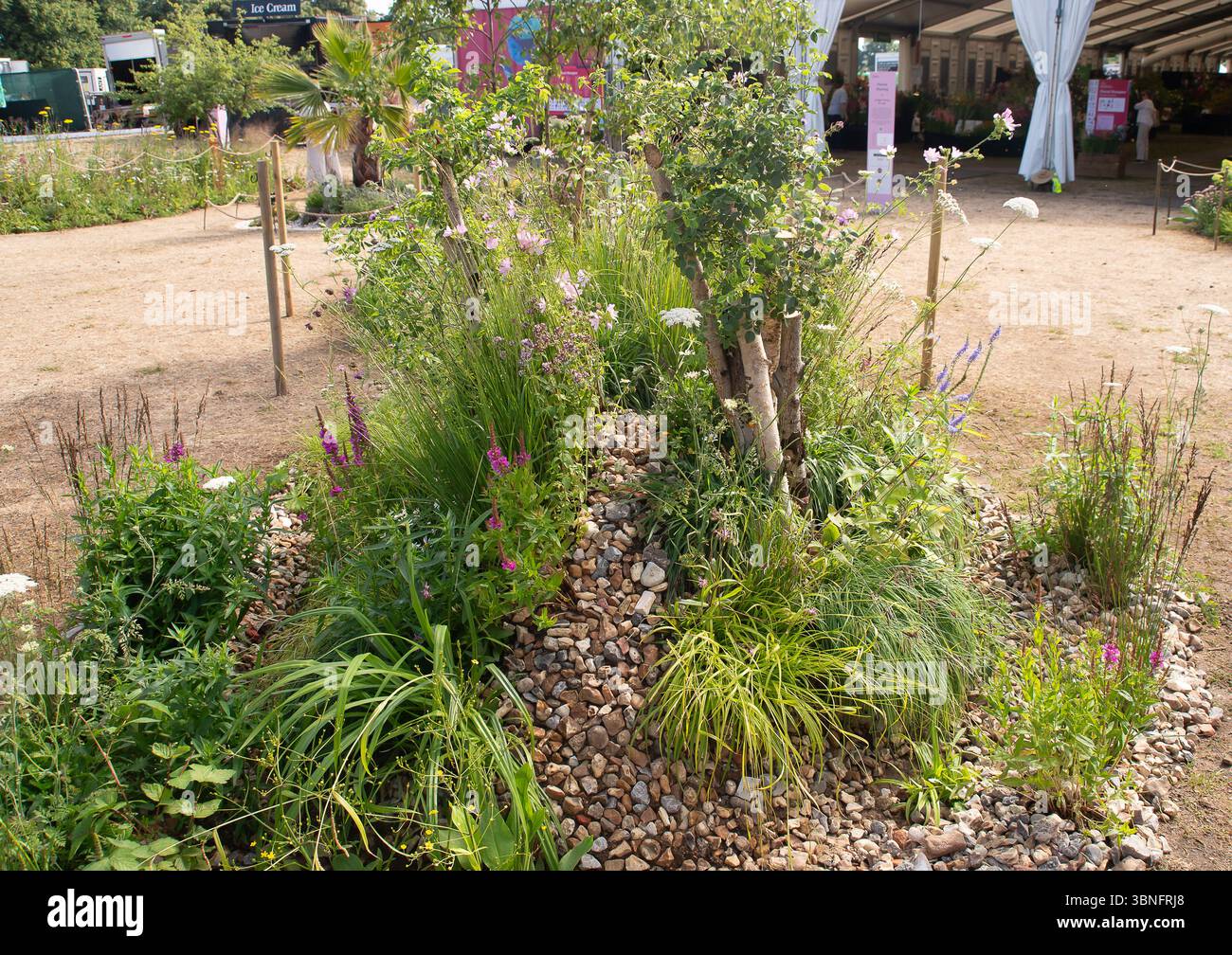 East Mosley, Großbritannien. 30. Juni 2025. A Pocket Planting Garden, Gold Medal Winner und Best ...